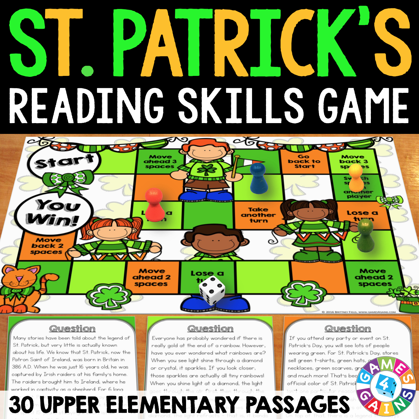St. Patrick’s Day Math Logic Puzzle — Games 4 Gains