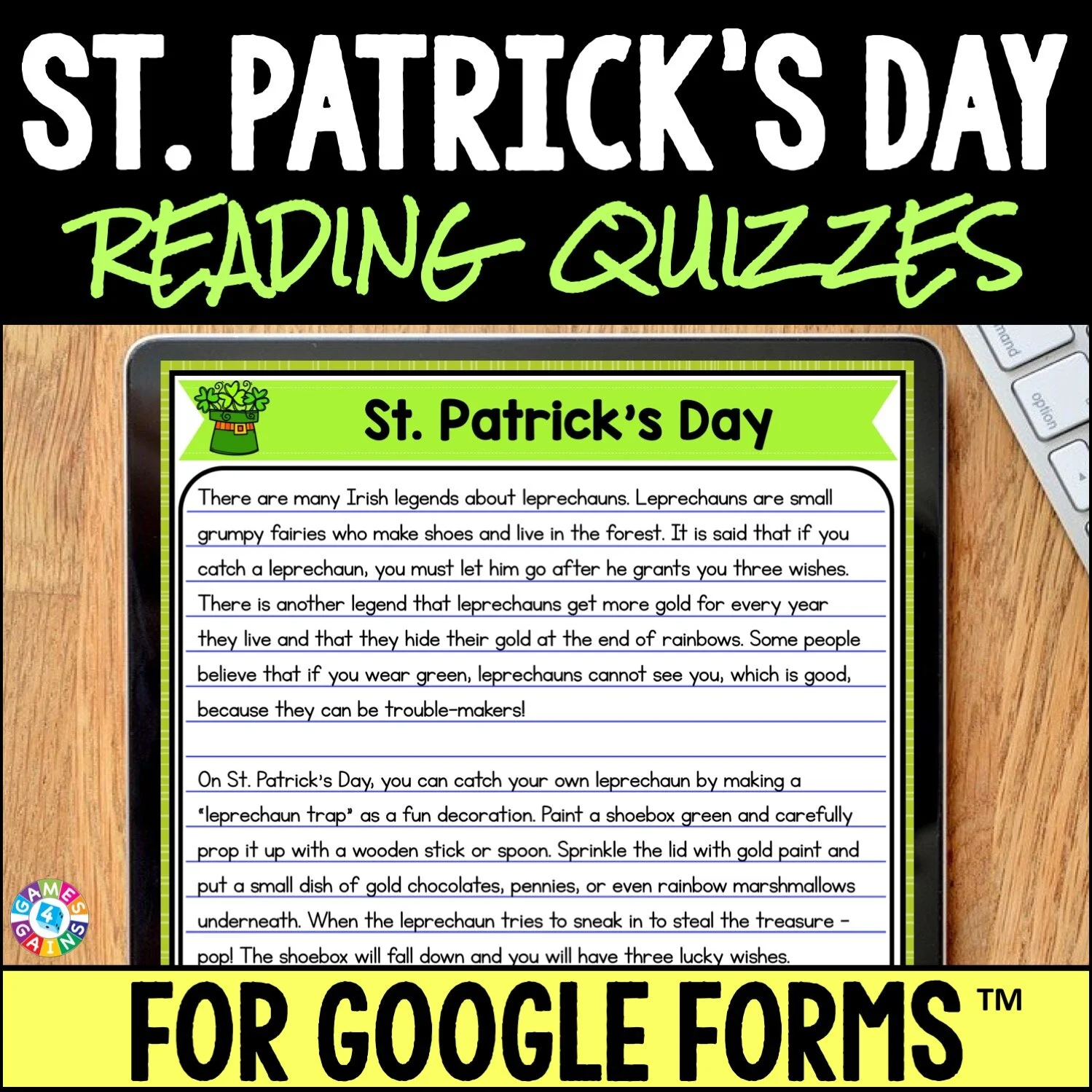 St. Patrick’s Day Math Logic Puzzle — Games 4 Gains