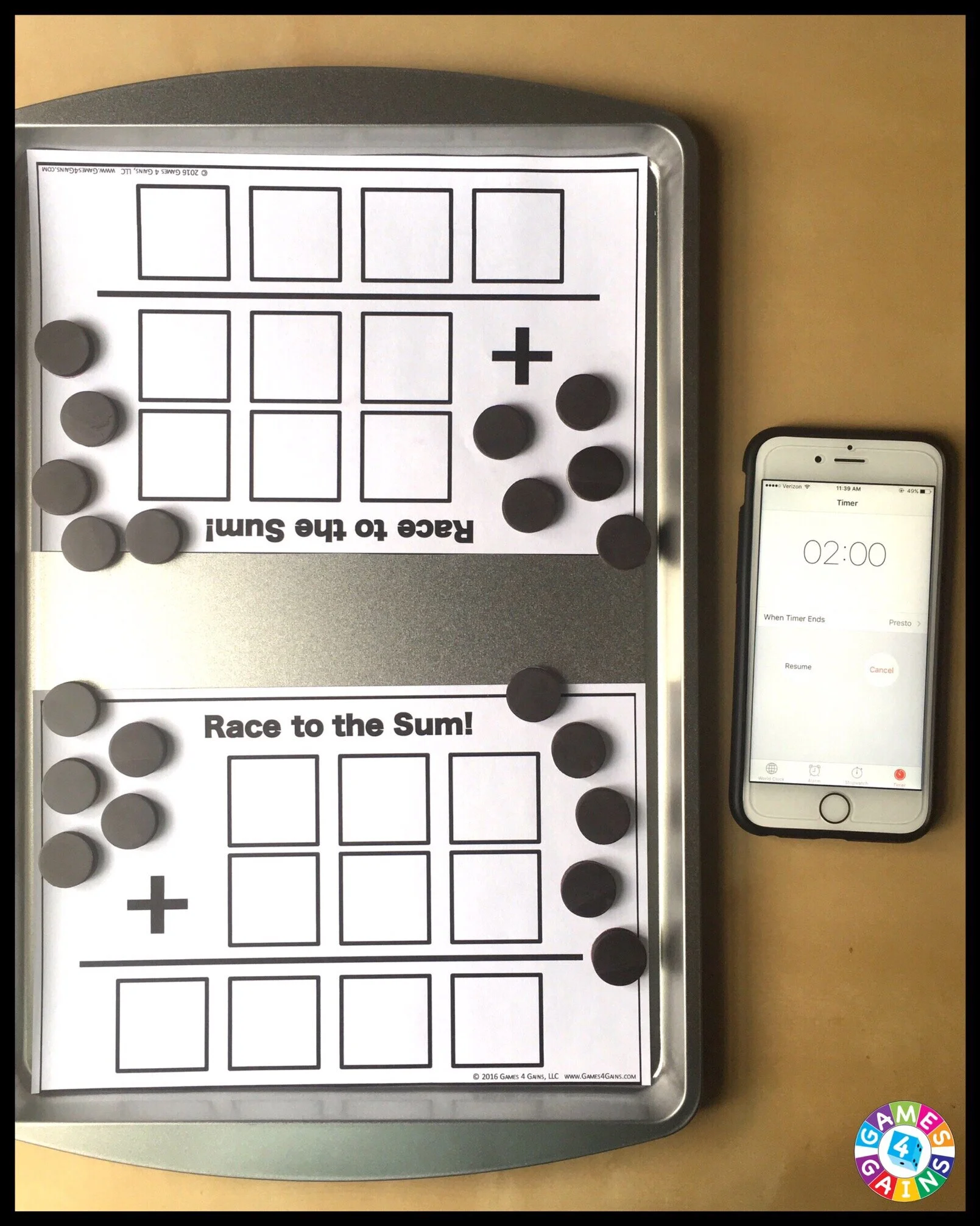 Race to the Sum (Multi-Digit Addition) — Games 4 Gains