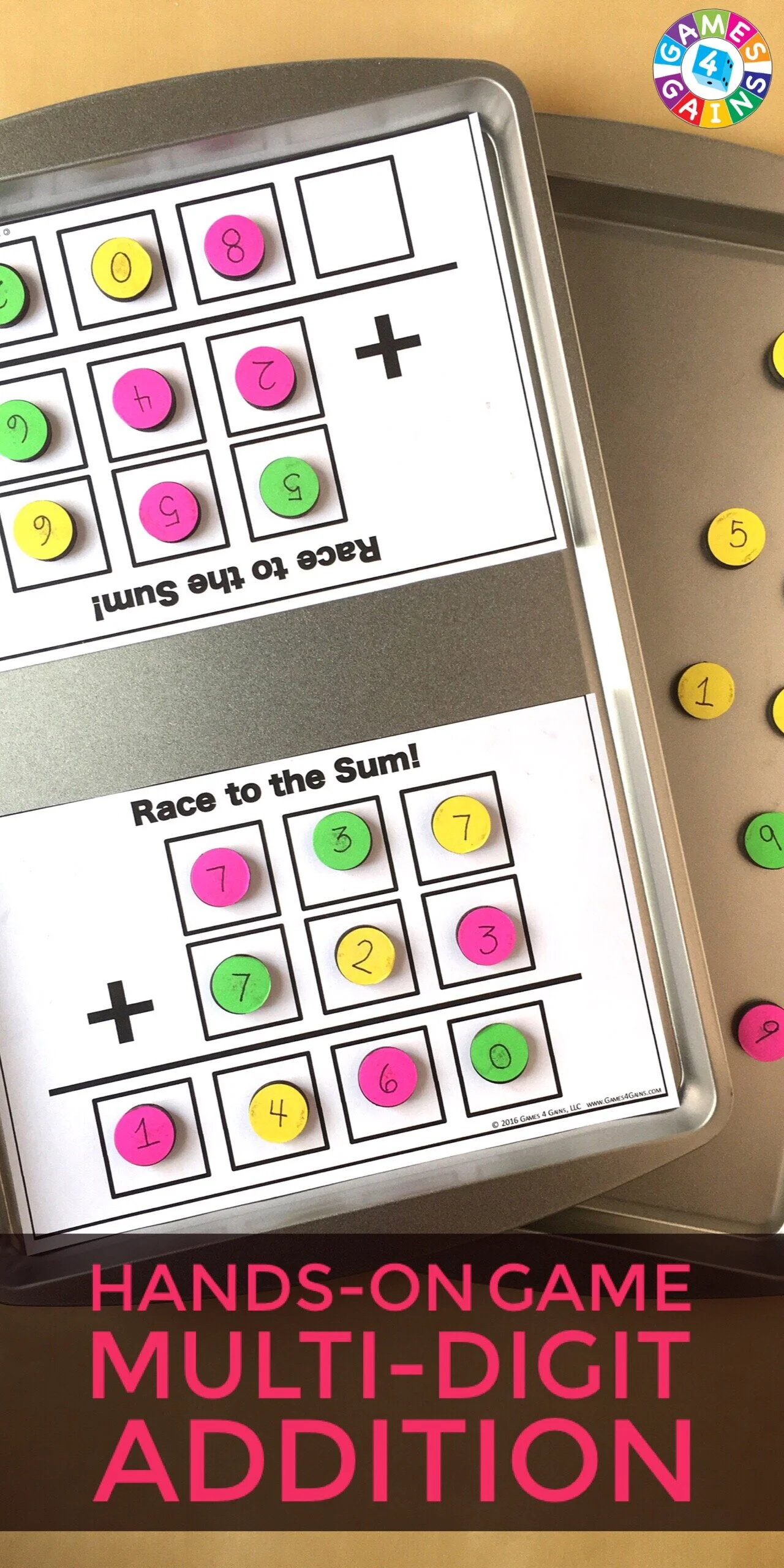 Race to the Sum (Multi-Digit Addition) — Games 4 Gains