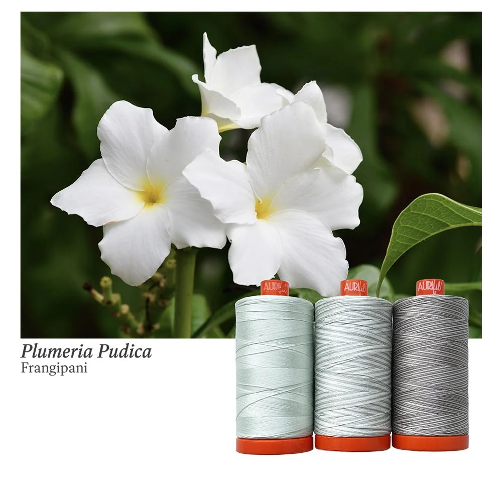 Frangipani: Aurifil Color Builders 2022 — String & Story