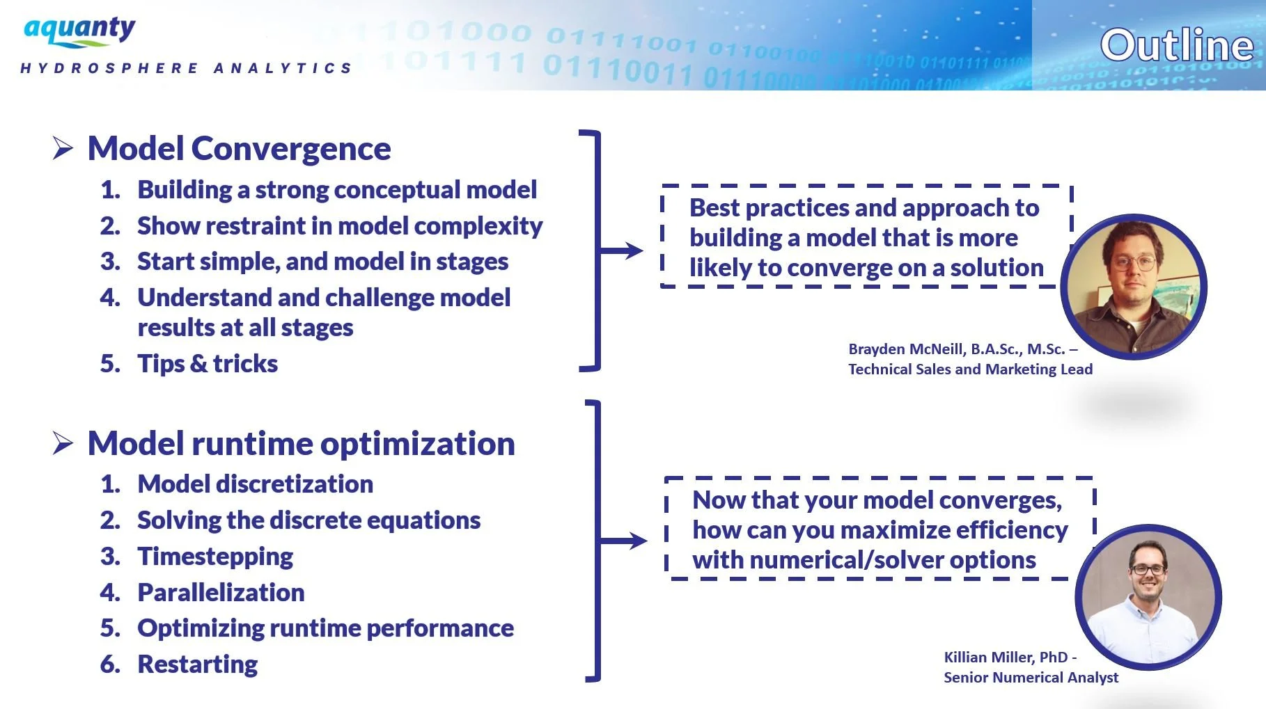"Model Convergence and Optimizing Runtimes with HydroGeoSphere" - Aquanty Webinar — aquanty