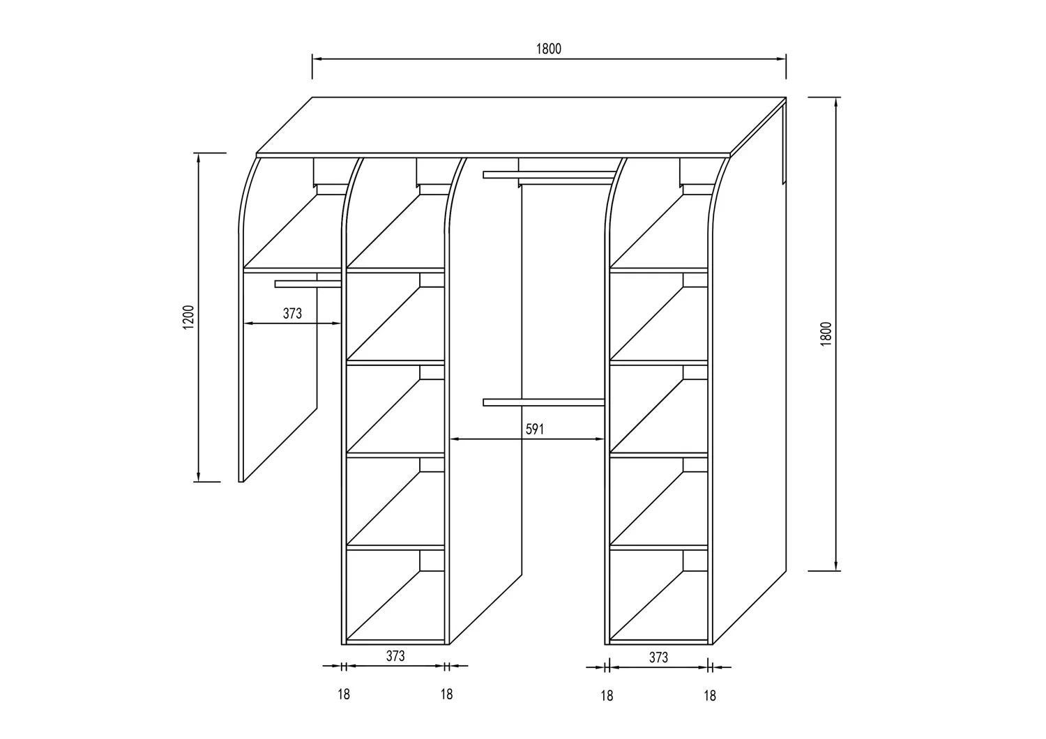 Wallhung Wardrobe Kitset W400-Set C — Cube Studio