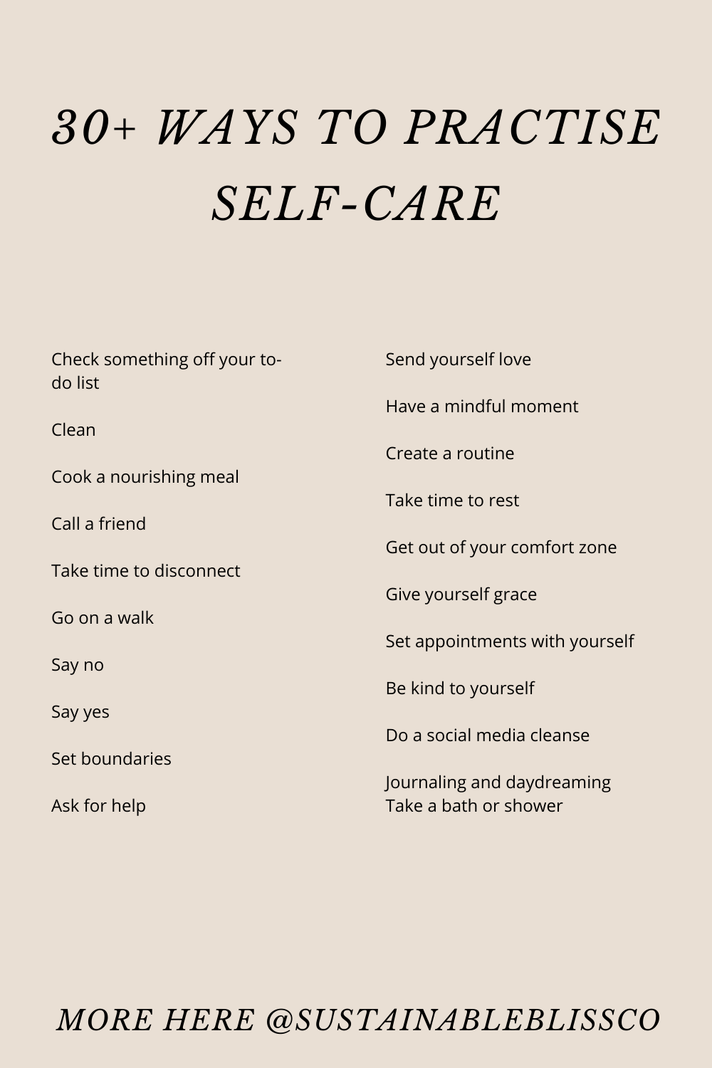 30+ Ways to Practise Self-Care — Sustainable Bliss | Self-Care and ...
