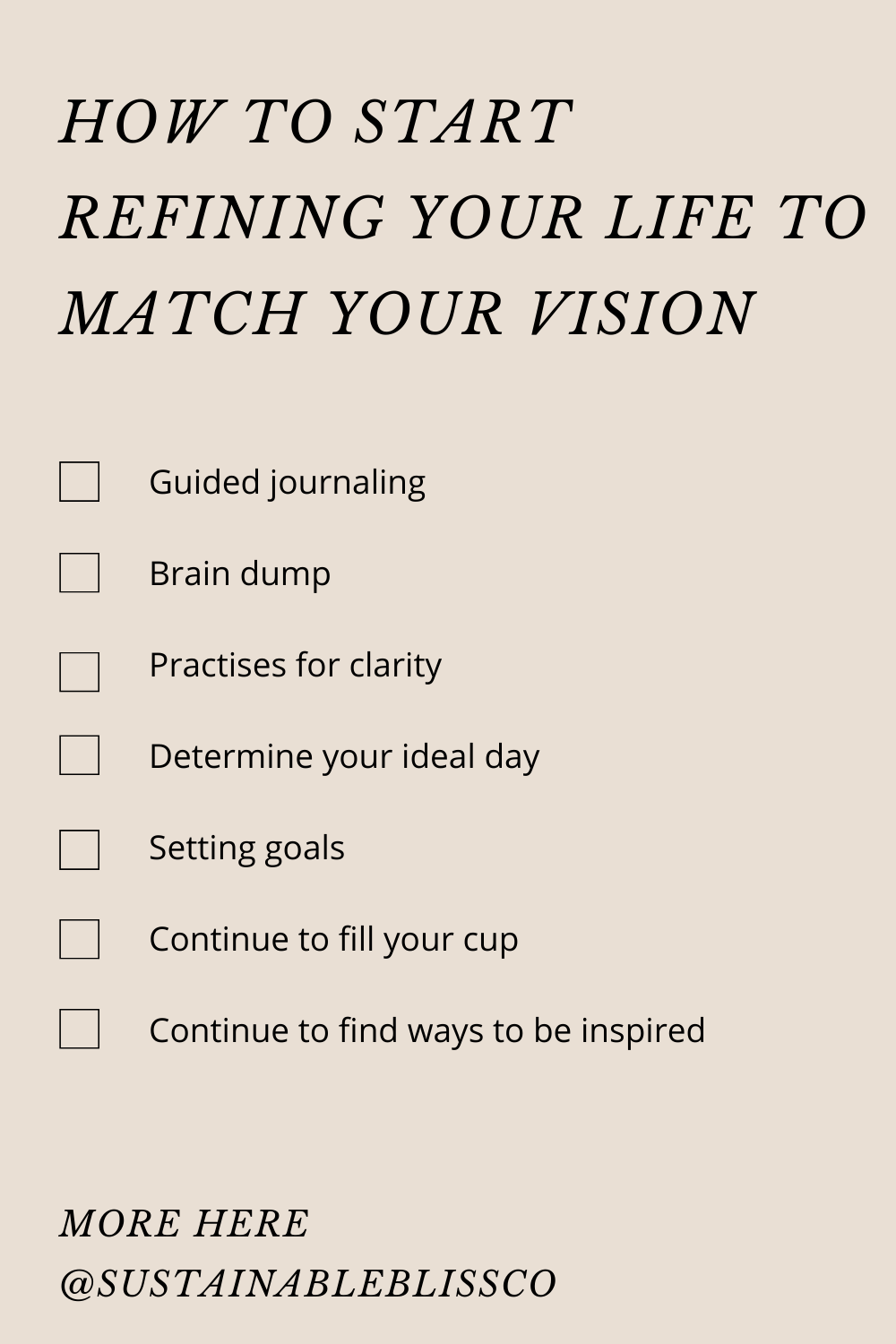 Refining Your Life to Match Your Vision Through Journaling and ...