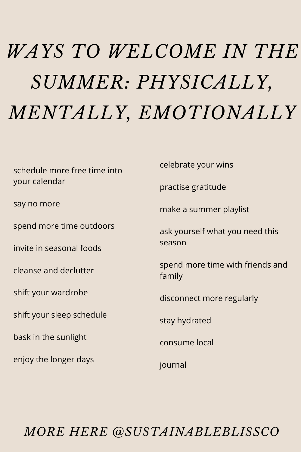 Welcoming In The Summer Physically, Mentally, and Emotionally ...