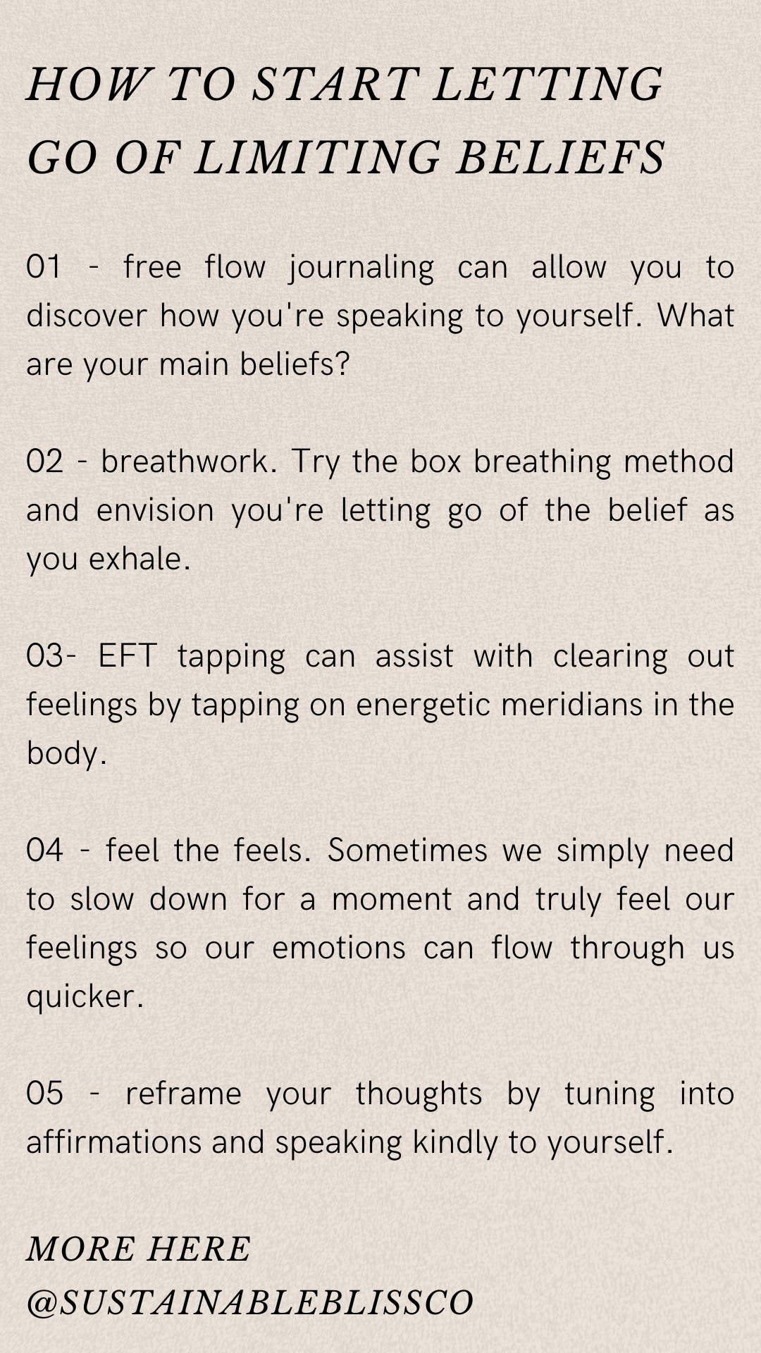 5 Ways to Start Letting Go Of Unhelpful Beliefs and Limiting Thoughts ...