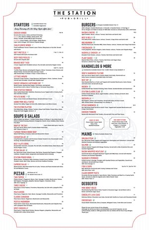 Menus — The Station Pub Calgary