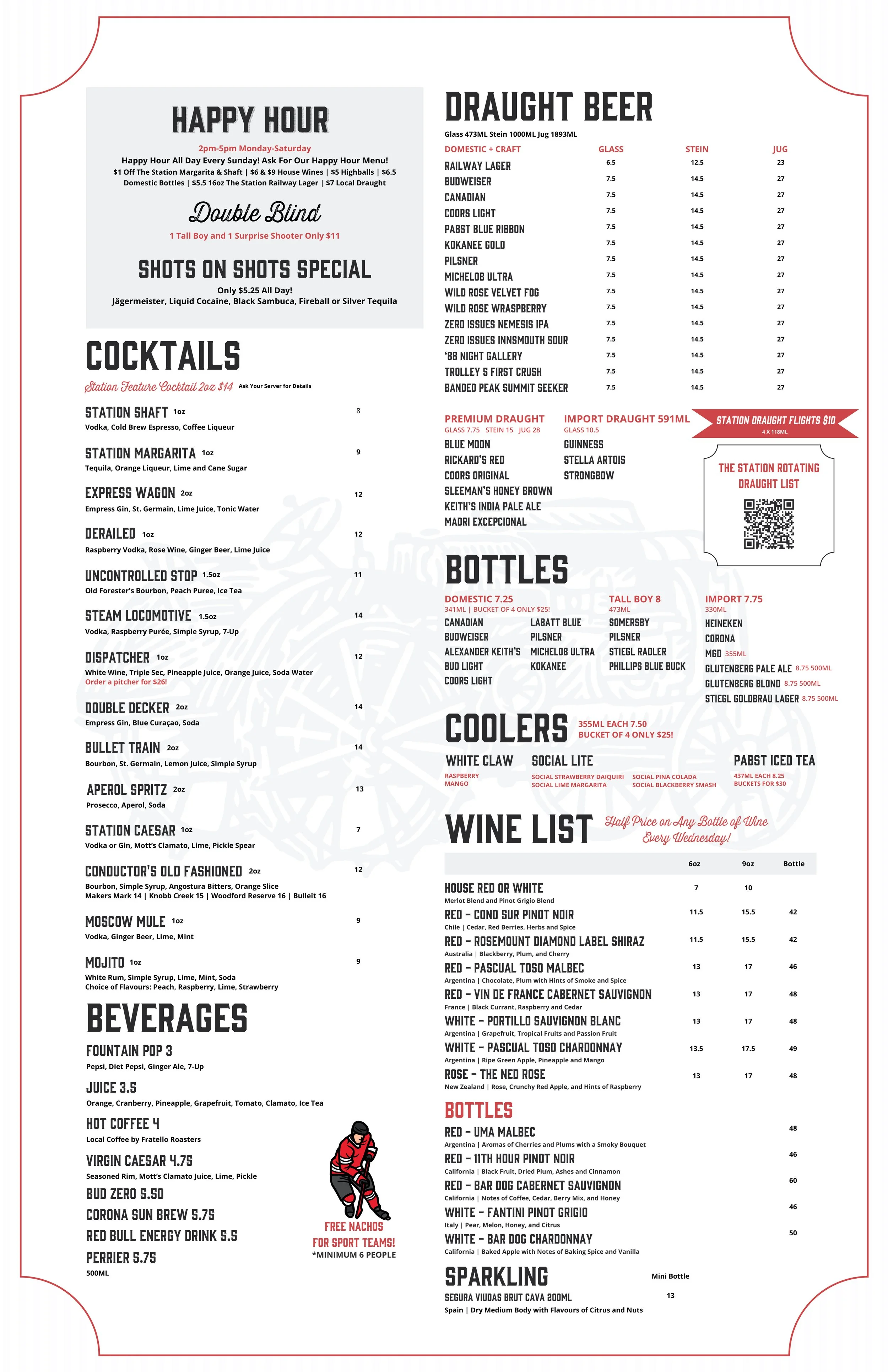 Menus — The Station Pub Calgary