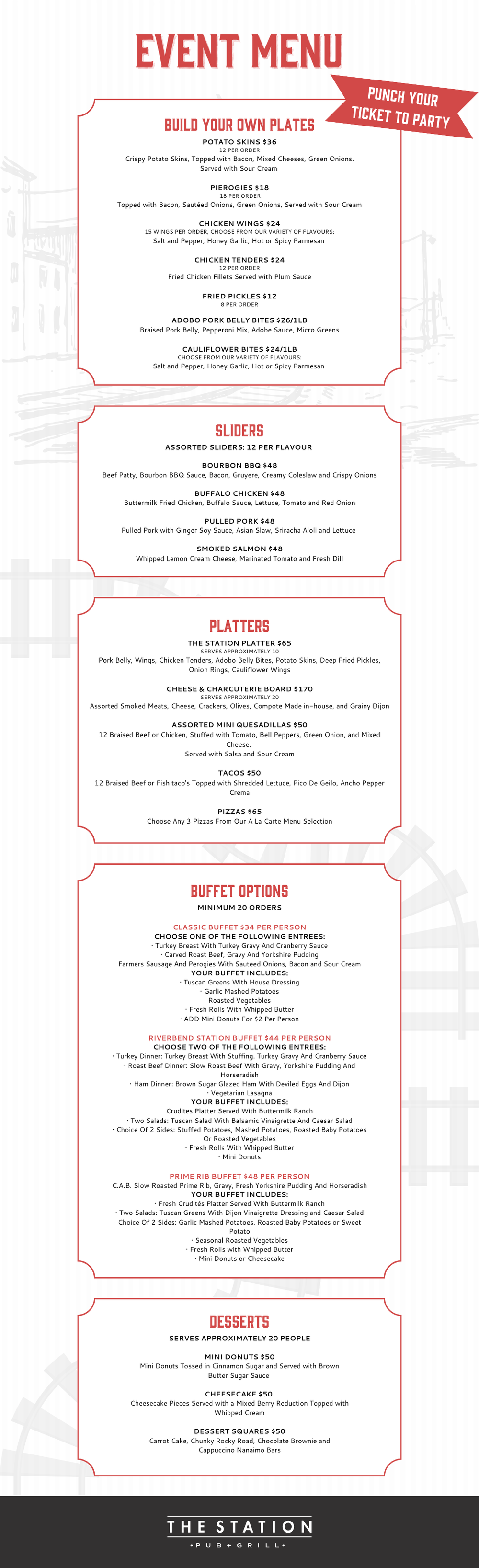 Menus — The Station Pub Calgary