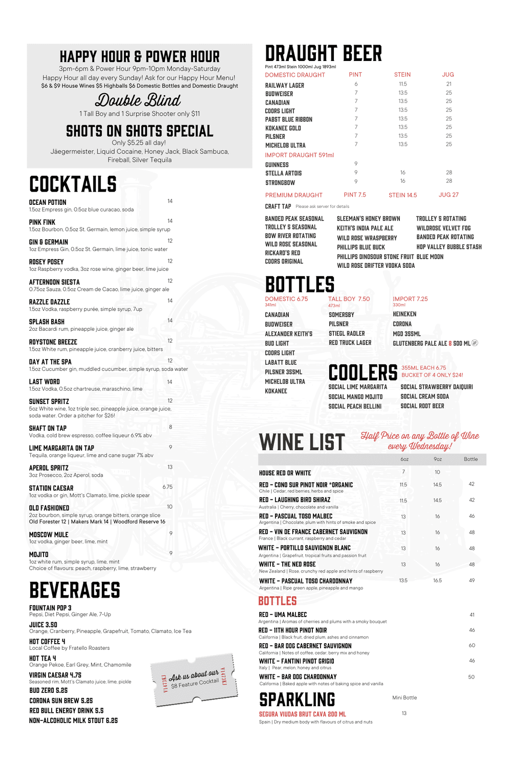 Menus — The Station Pub Calgary
