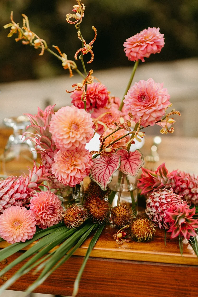 Chelsea + Nick's Vibrant Garden Wedding at Leo Carillo Ranch — paper cliché