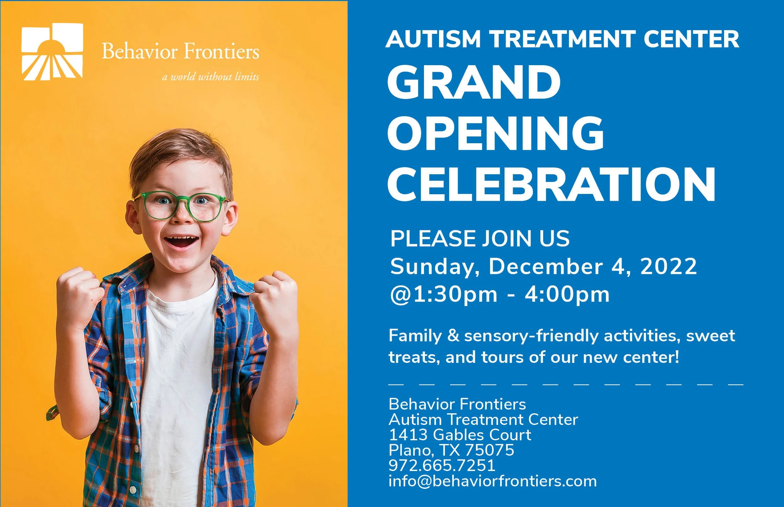 You're Invited! Grand Opening of Plano Autism Treatment Center ...