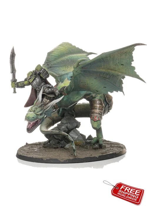 Valley Orc Warlord on Battle Wyvern — Shieldwolf Miniatures