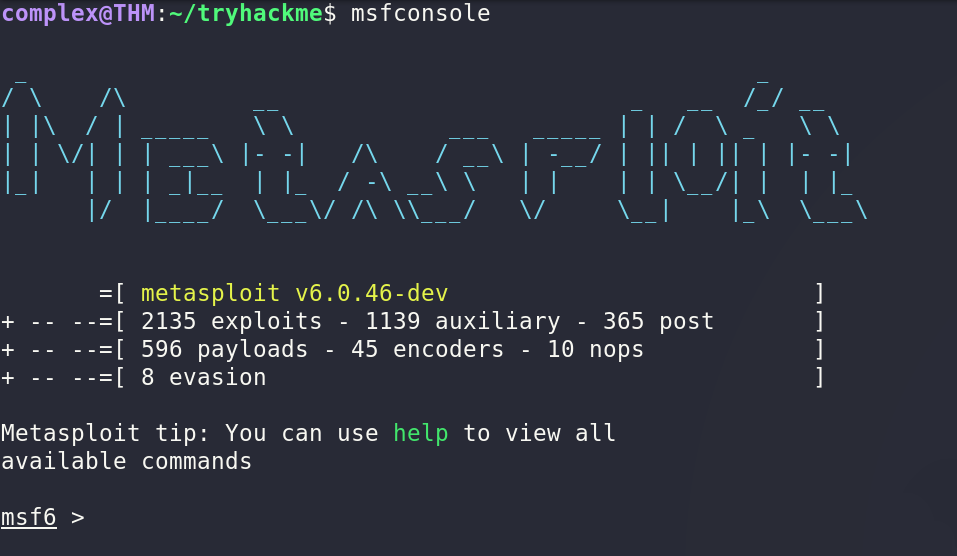 Metasploit - TryHackMe Complete Walkthrough — Complex Security