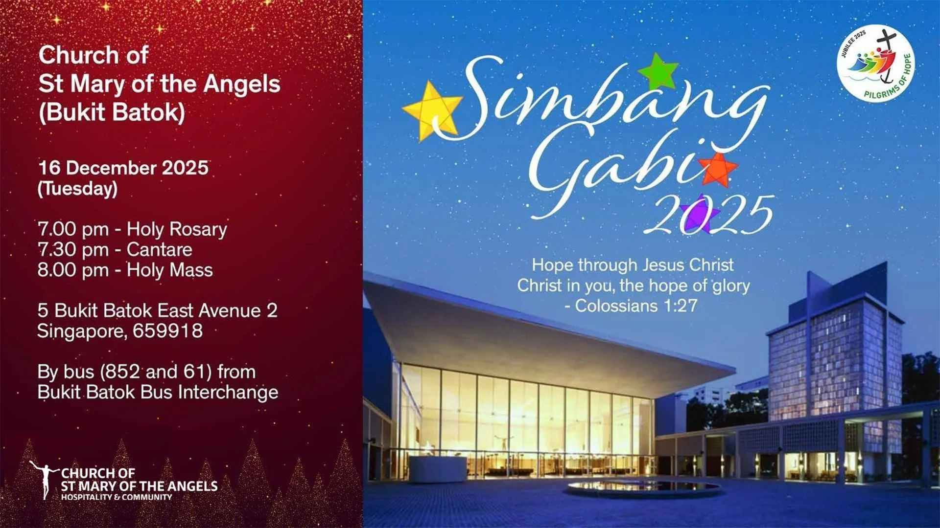 Simbang Gabi 2025 at St Mary’s — Church of St Mary of the Angels, Singapore