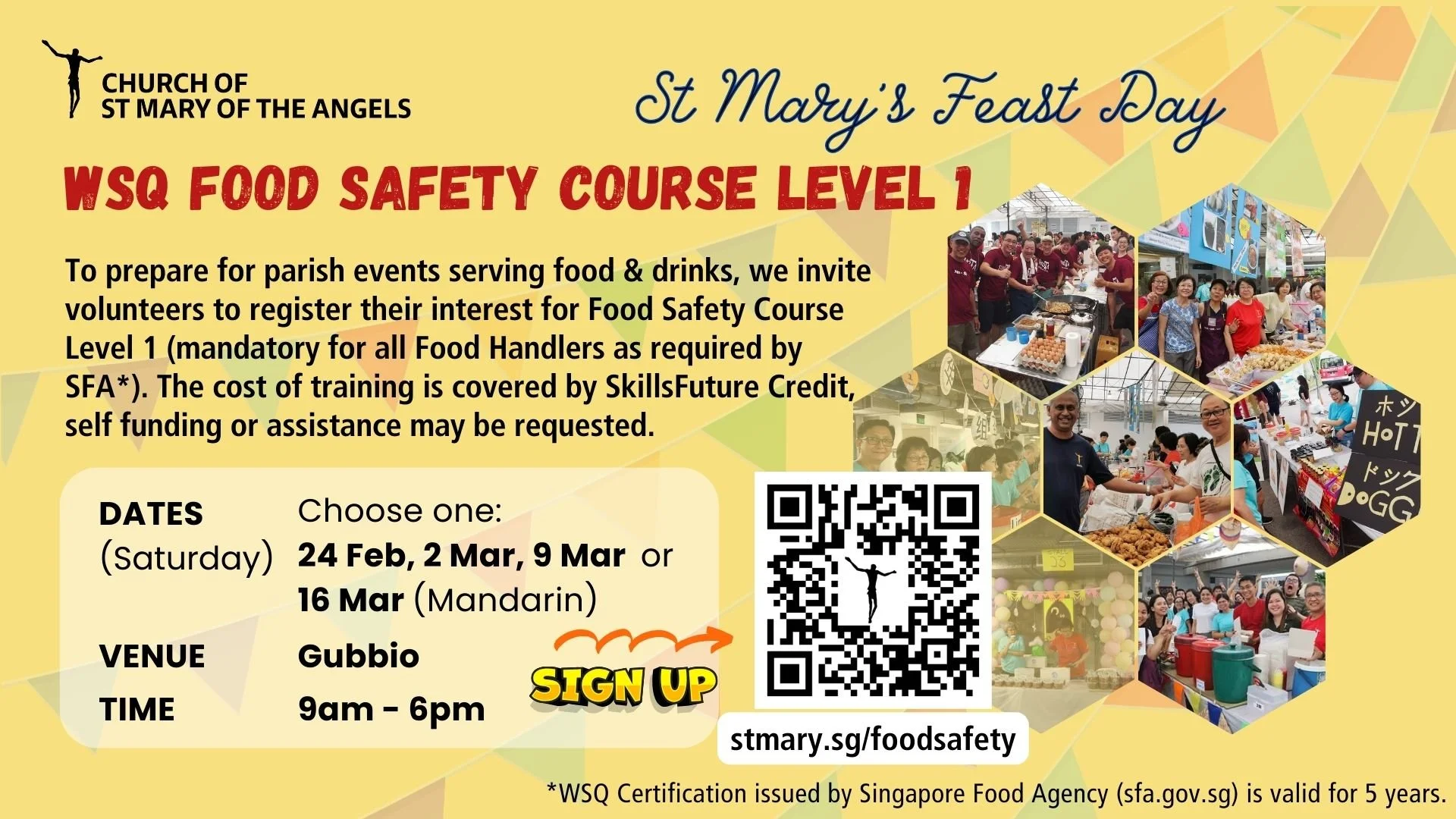 WSQ Food Safety Course Level 1 — Church of St Mary of the Angels, Singapore
