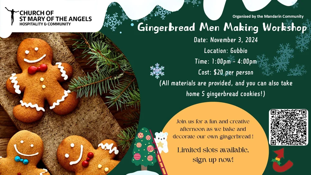 Gingerbread Men Making Workshop — Church of St Mary of the Angels ...