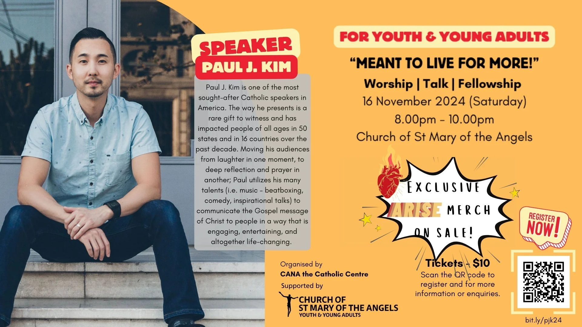 Paul J Kim: Meant to Live for More! — Church of St Mary of the Angels ...