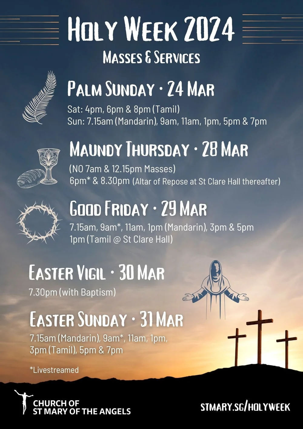 Holy Week 2024 — Church of St Mary of the Angels, Singapore