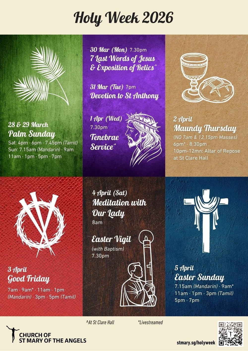 Holy Week 2026 — Church of St Mary of the Angels, Singapore