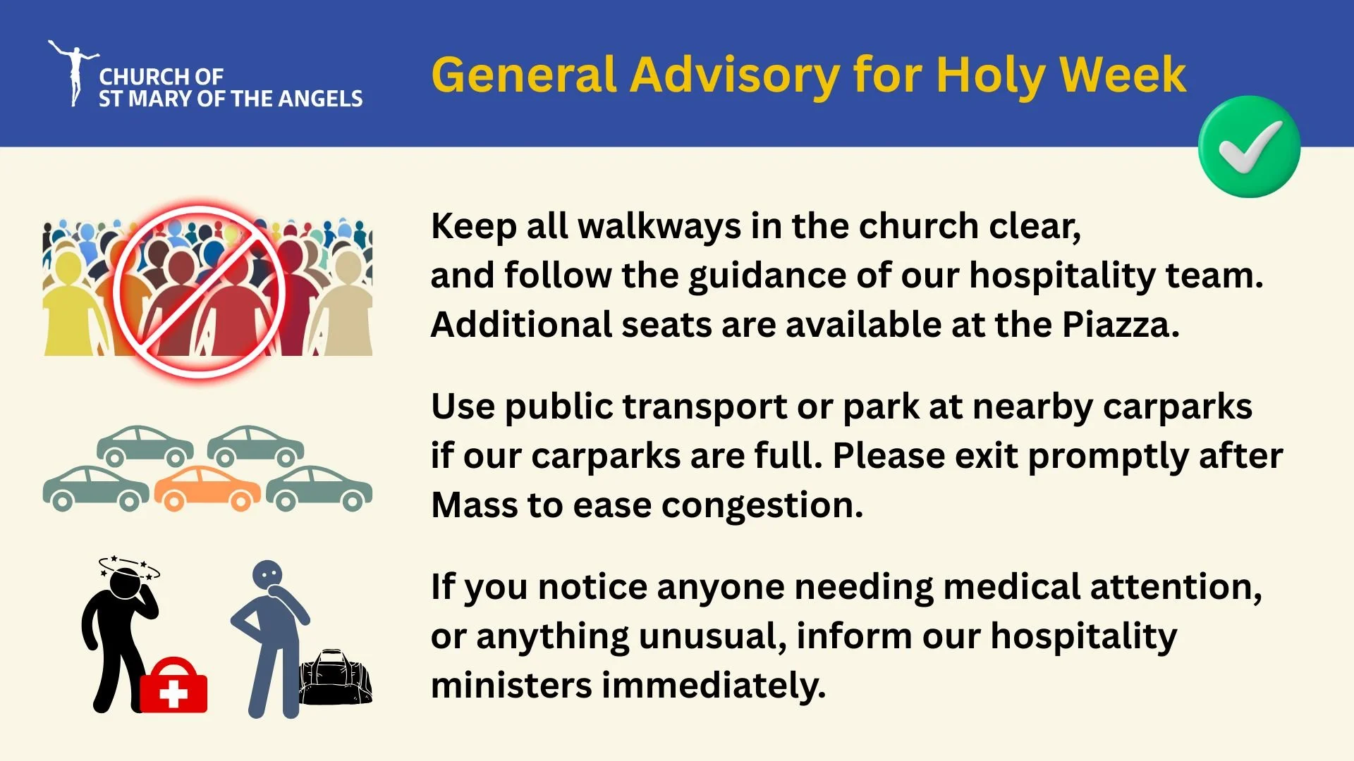 General Advisory for Holy Week — Church of St Mary of the Angels, Singapore