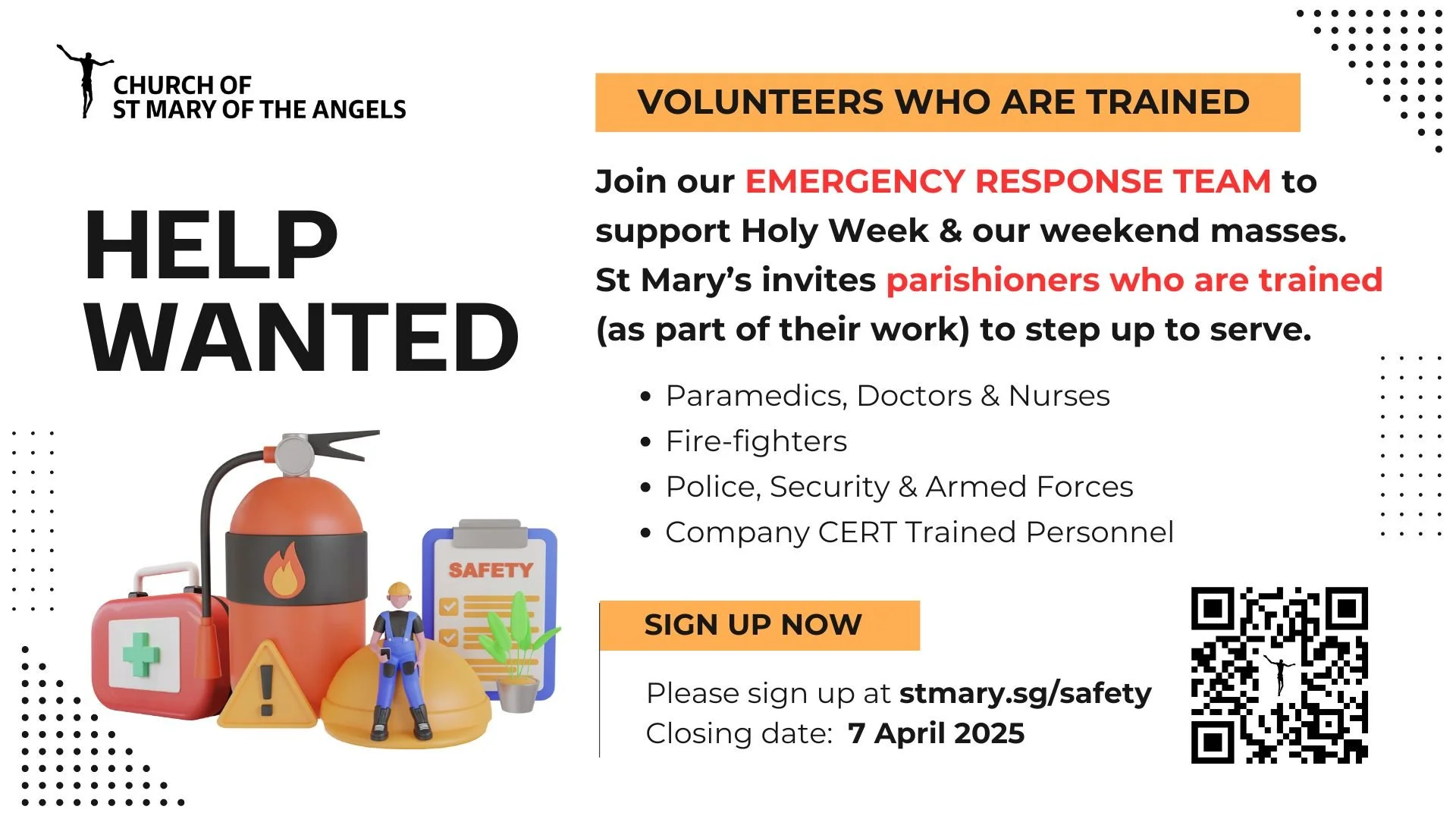 Help Wanted: Emergency Response Team — Church of St Mary of the Angels ...