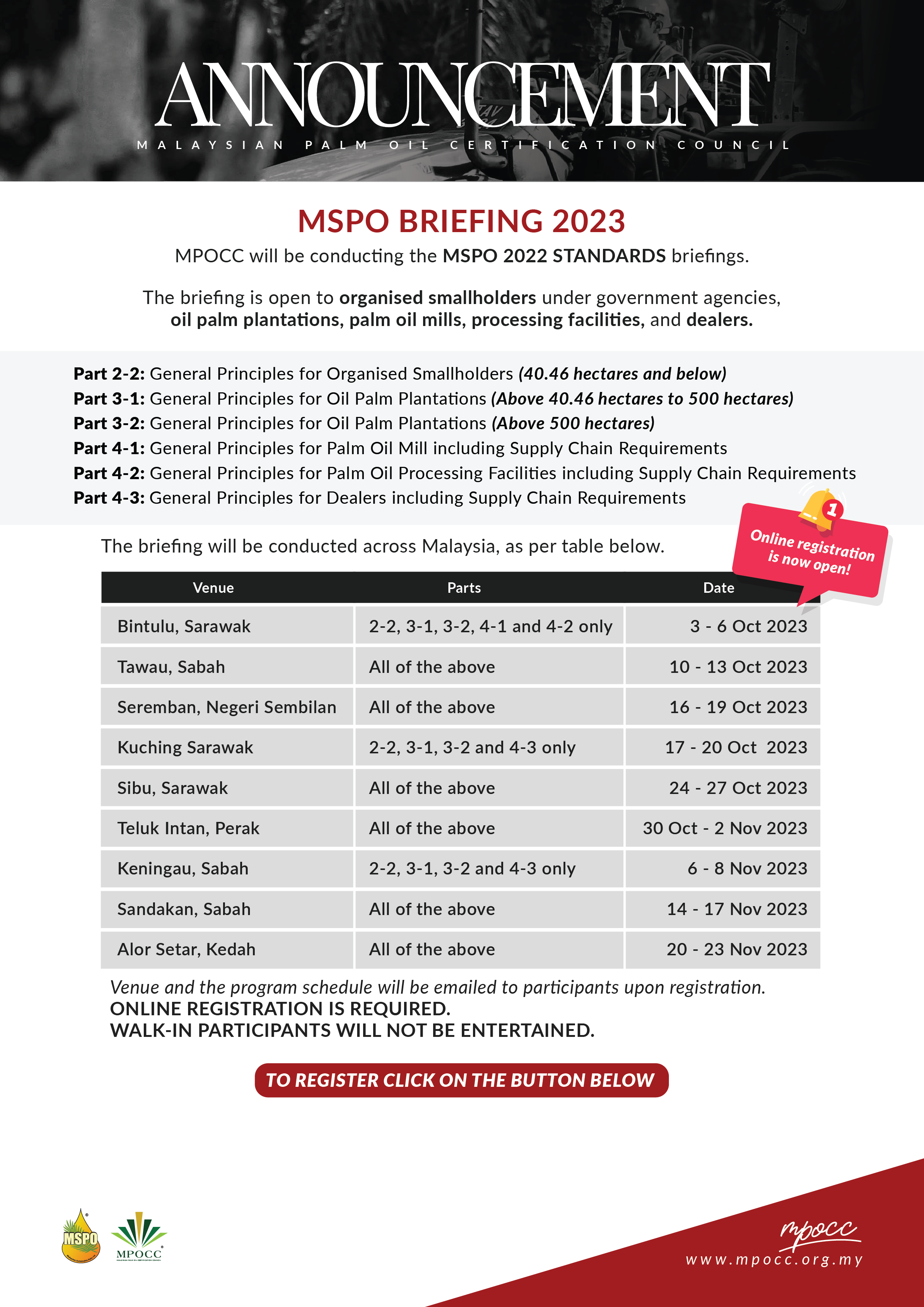 MSPO Briefing 2023 October - November — MSPO