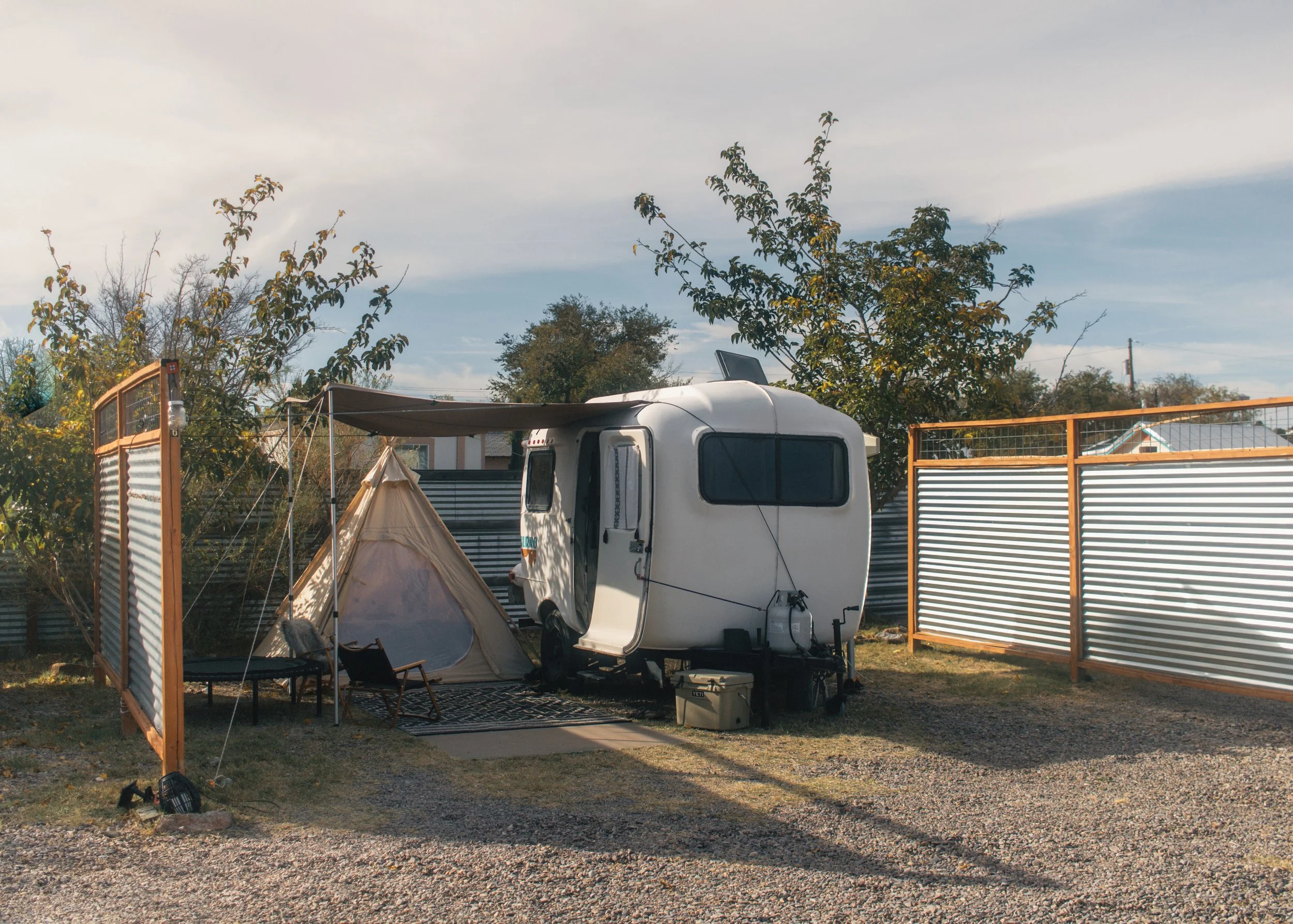 RV van sites in TorC New Mexico — Hot Springs Glamp Camp
