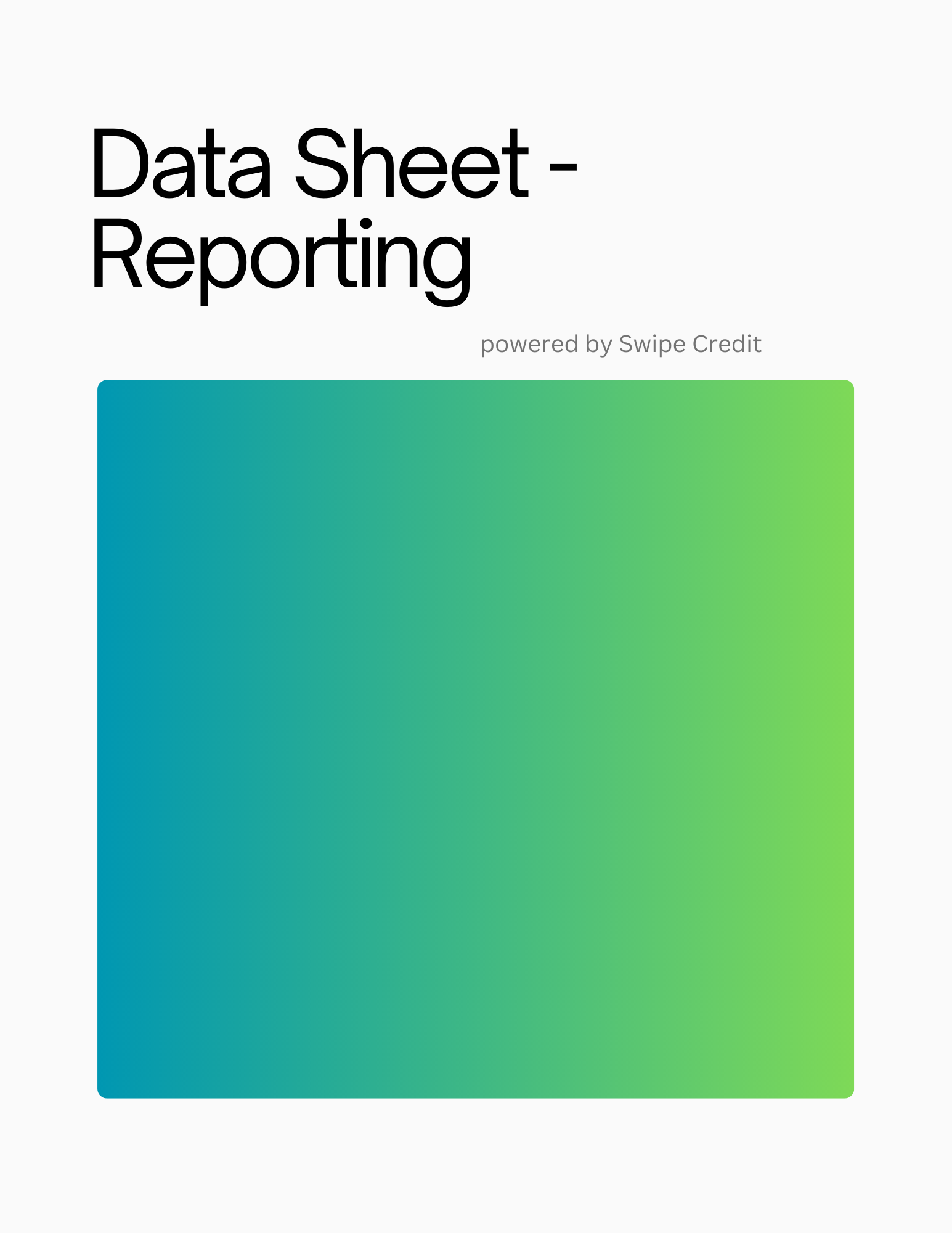 Free Data Sheets — Swipe Credit