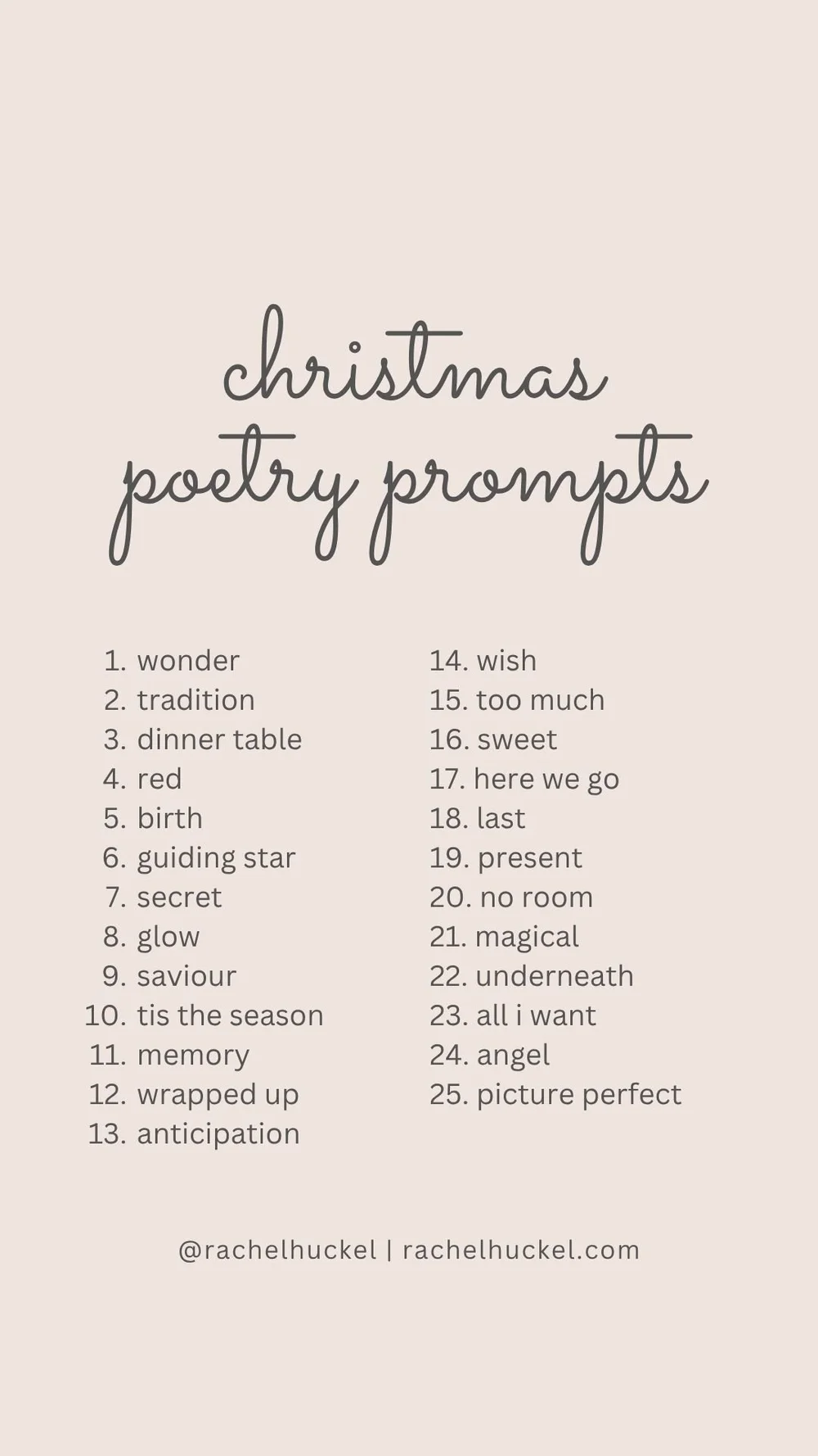 25 Christmas Poetry Writing Prompts — Rachel H | Poetry