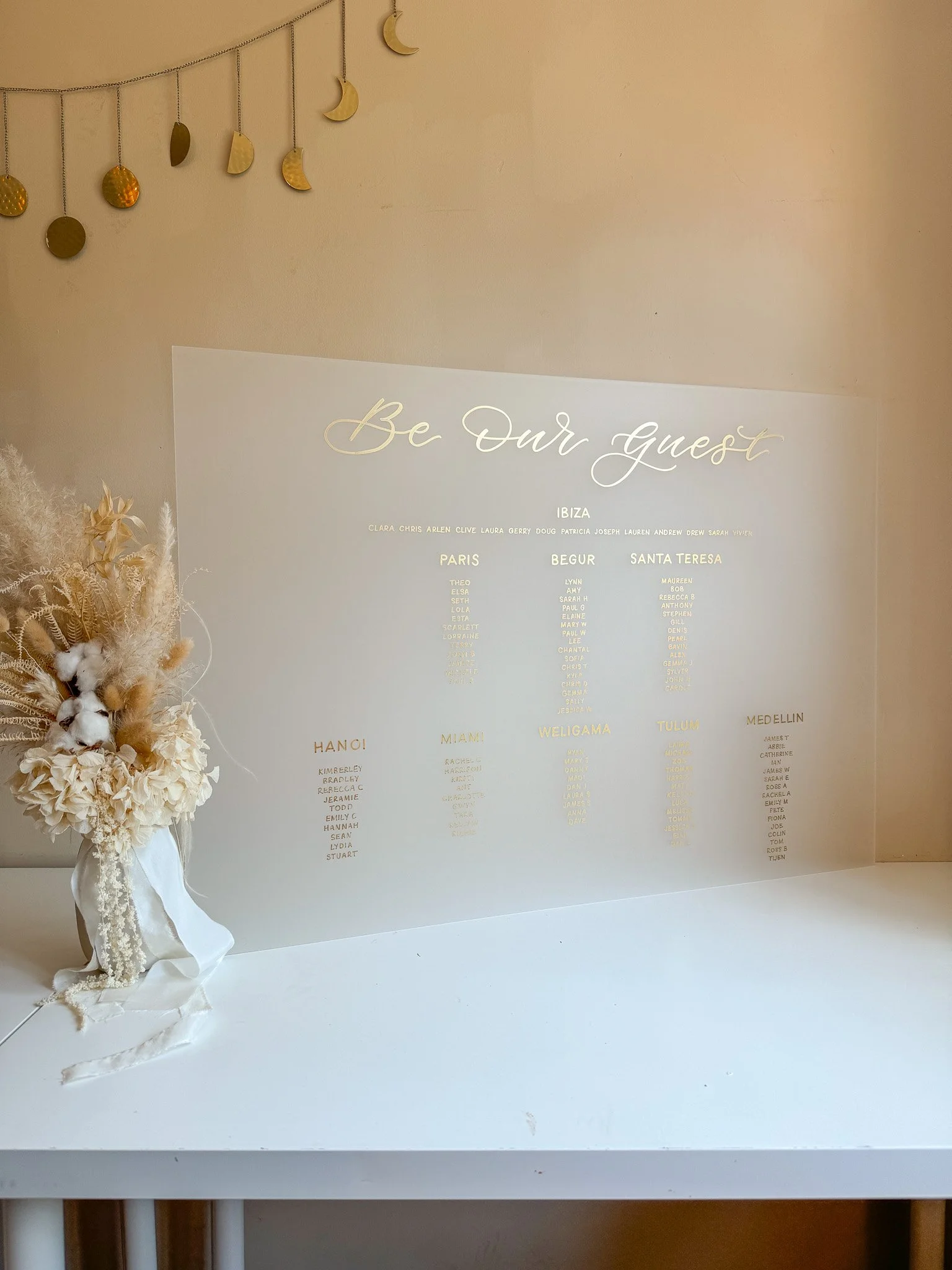 Hand painted acrylic signs for stylish weddings | Bewilderly — Bewilderly