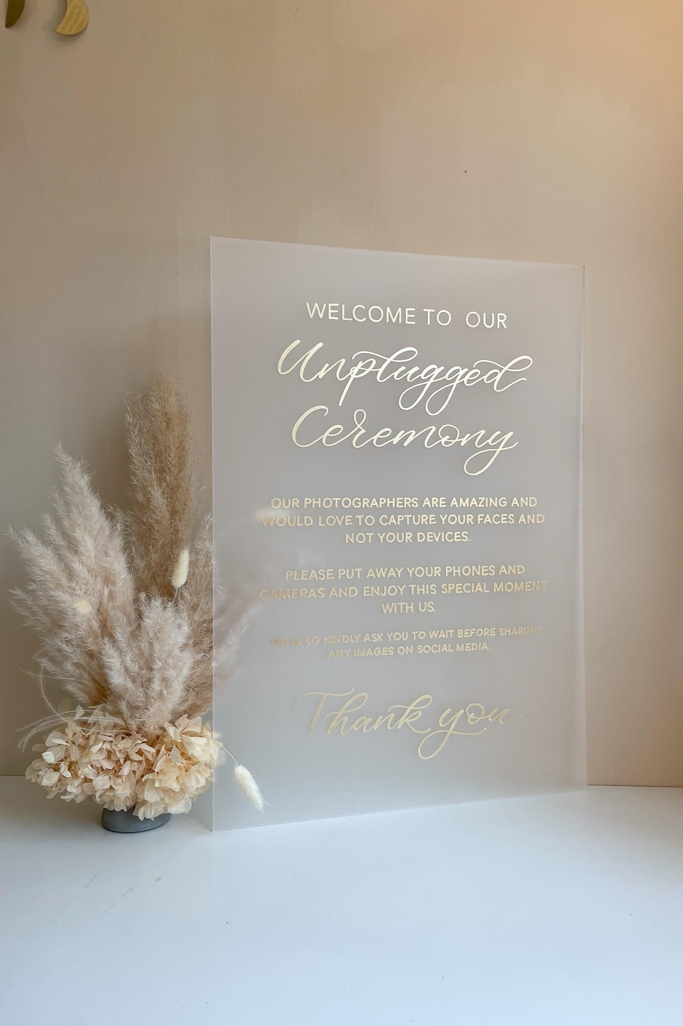 Hand painted acrylic signs for stylish weddings | Bewilderly — Bewilderly