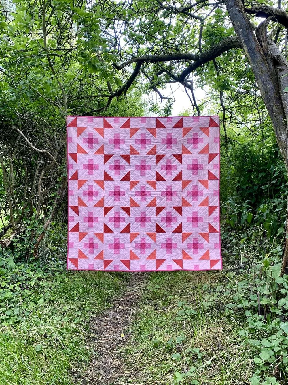 Hadaway Quilt Pattern - Modern Plus Quilt Pattern - Beginners HST Quilt ...
