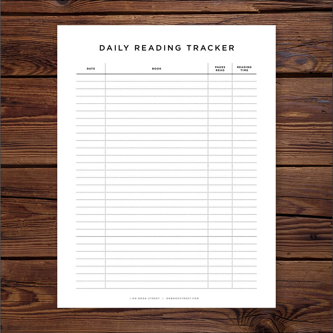 3-Page Book Tracker Printable / Black and White — On Book Street