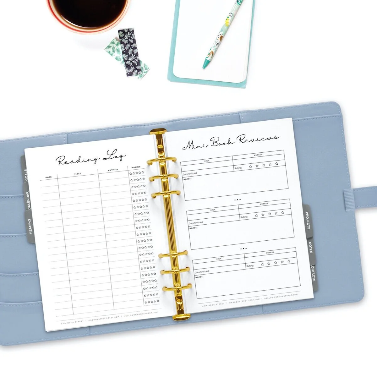 3-Page Book Tracker Printable / Black and White — On Book Street