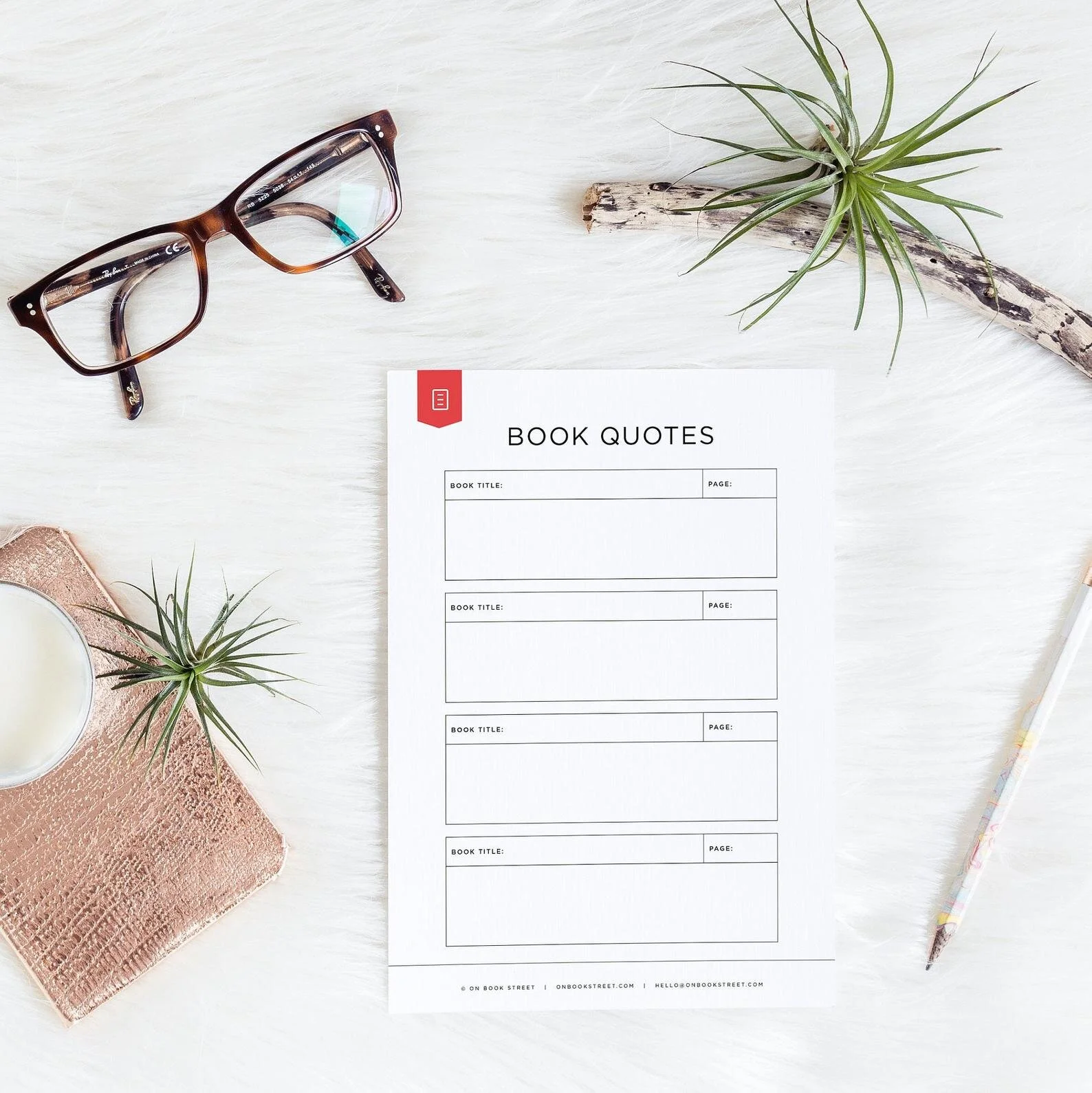 3-Page Book Tracker Printable / Black and White — On Book Street