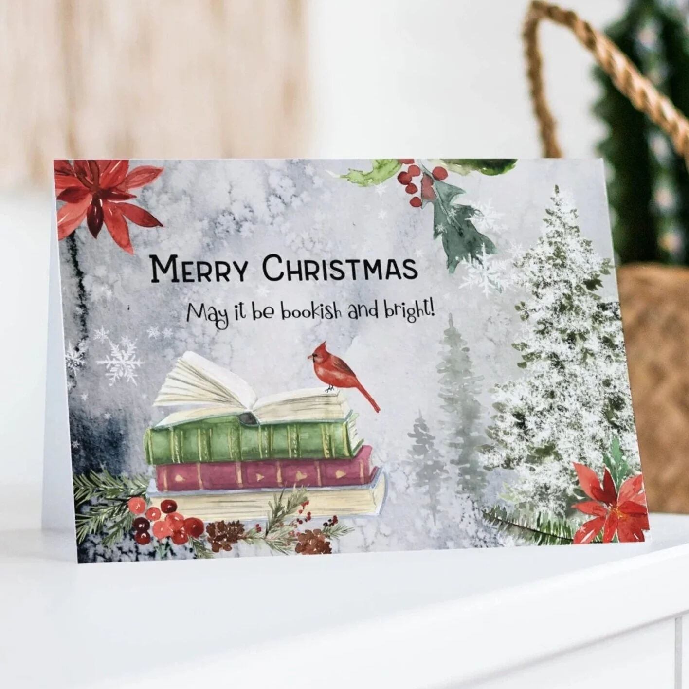 Bookish Christmas Card Printable — On Book Street