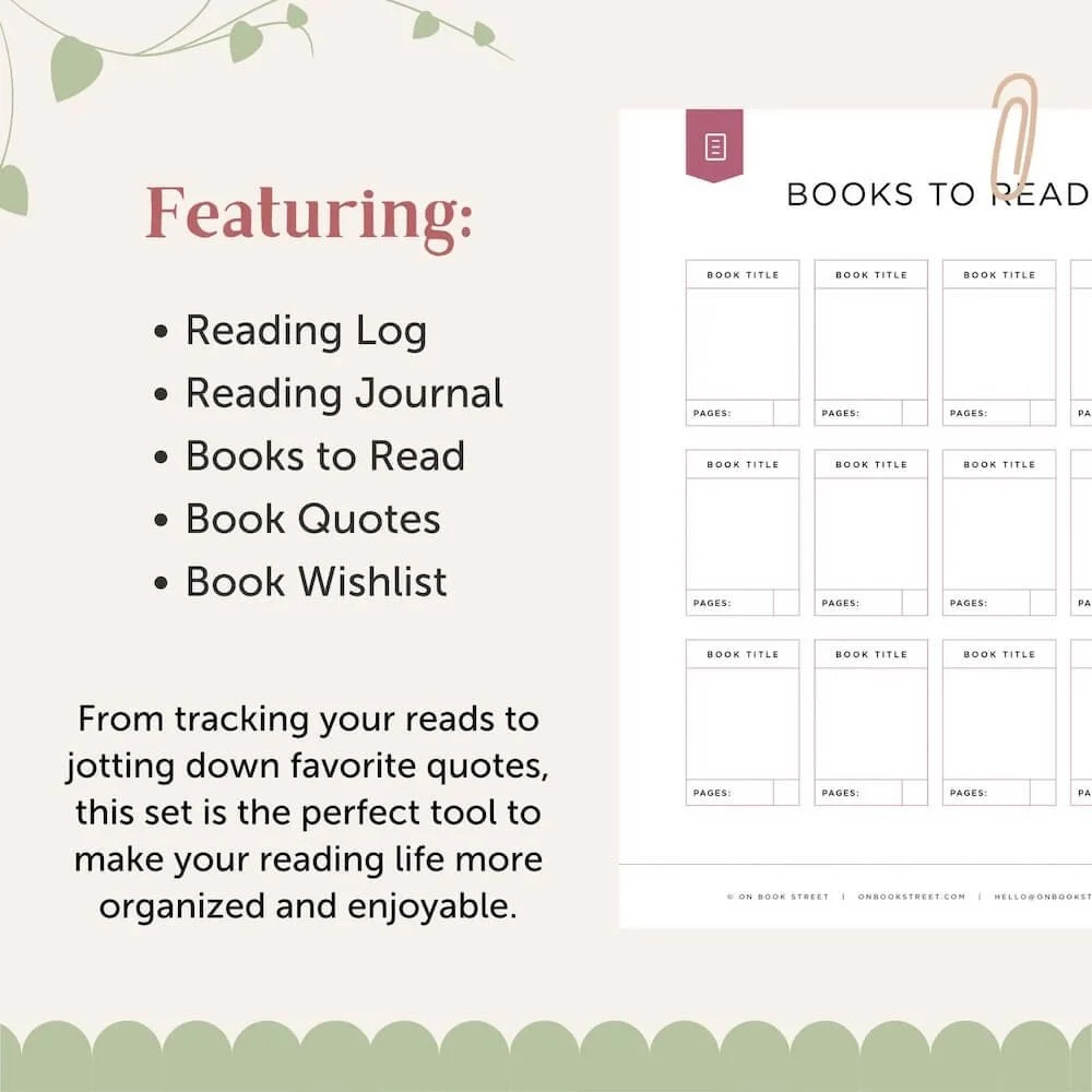 Bookshelf Reading Tracker Printable — On Book Street