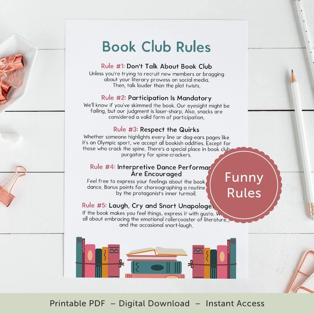 Thriller Book Club Rules — On Book Street