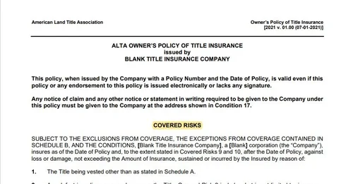 Understanding Title Insurance: What's Covered and What's Not — The Ben ...
