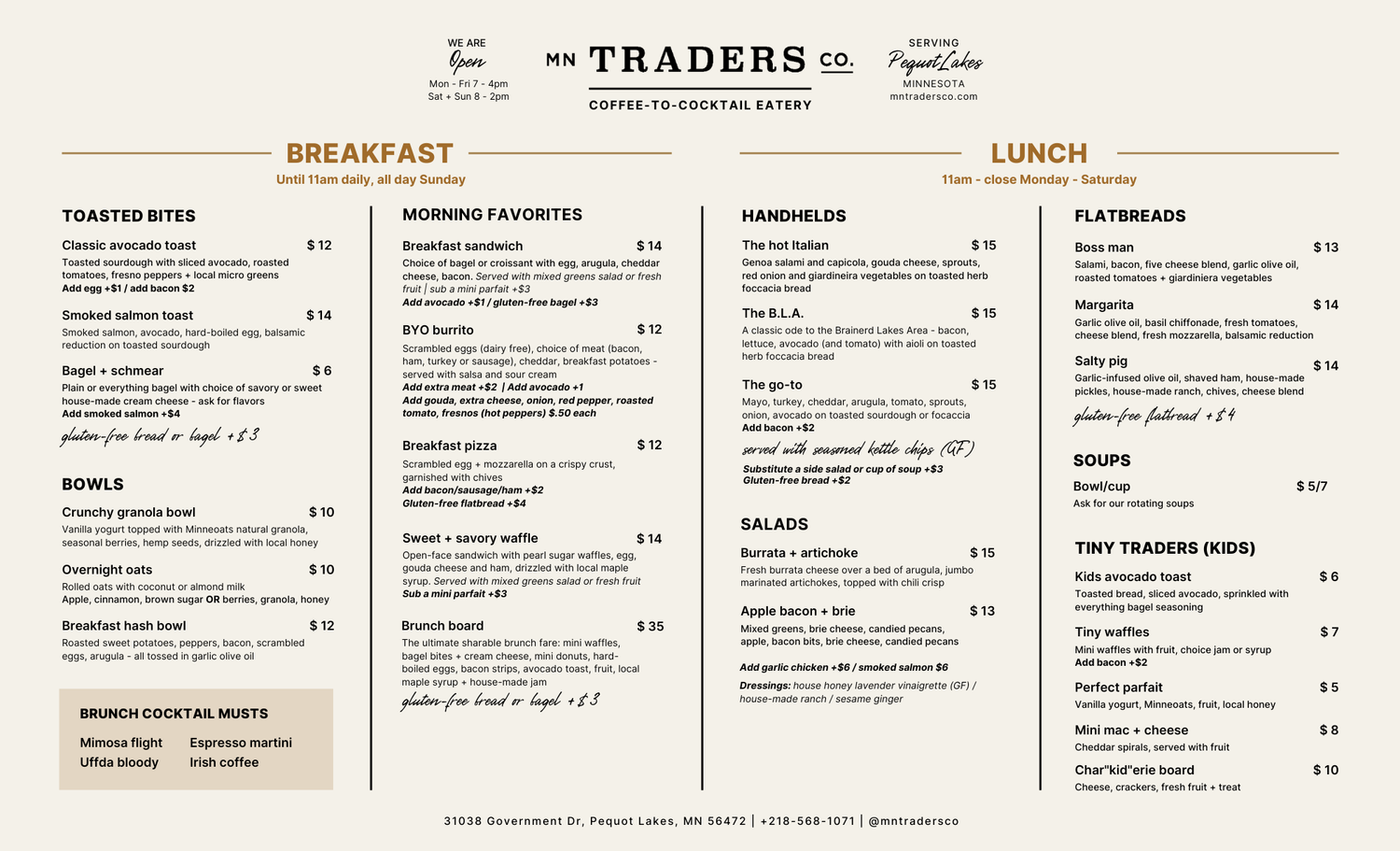 Menu — MN Traders Co.