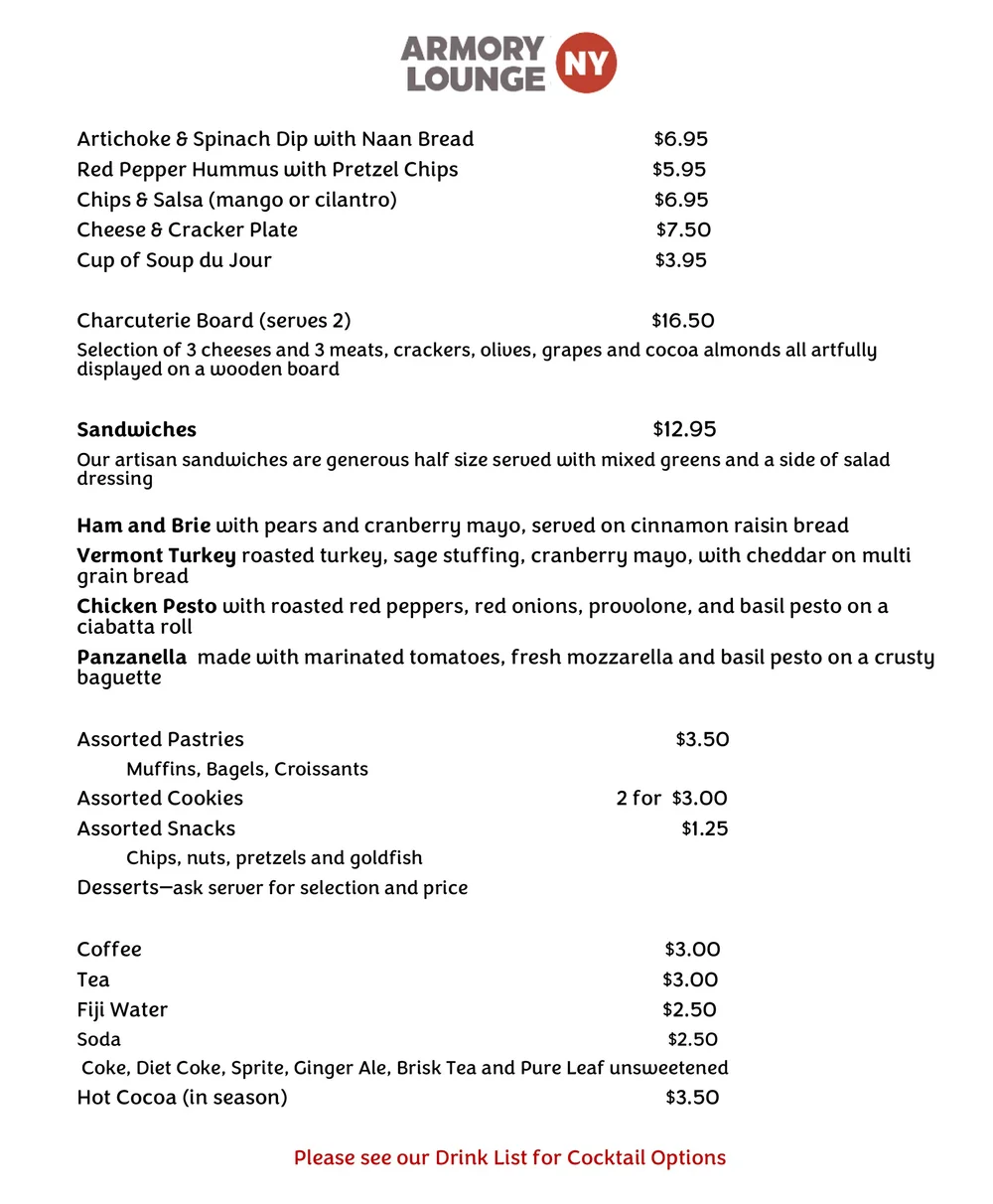 ARMORY LOUNGE NY MENU (Copy) — Armory Studios NY