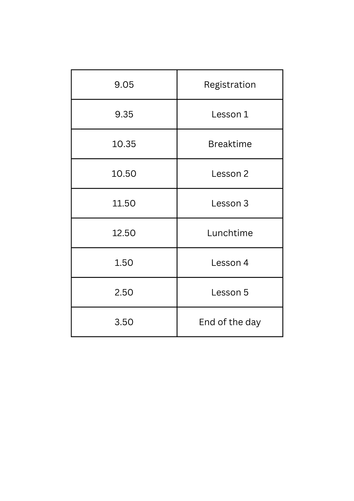 School Day Times — Ysgol Bro Dinefwr