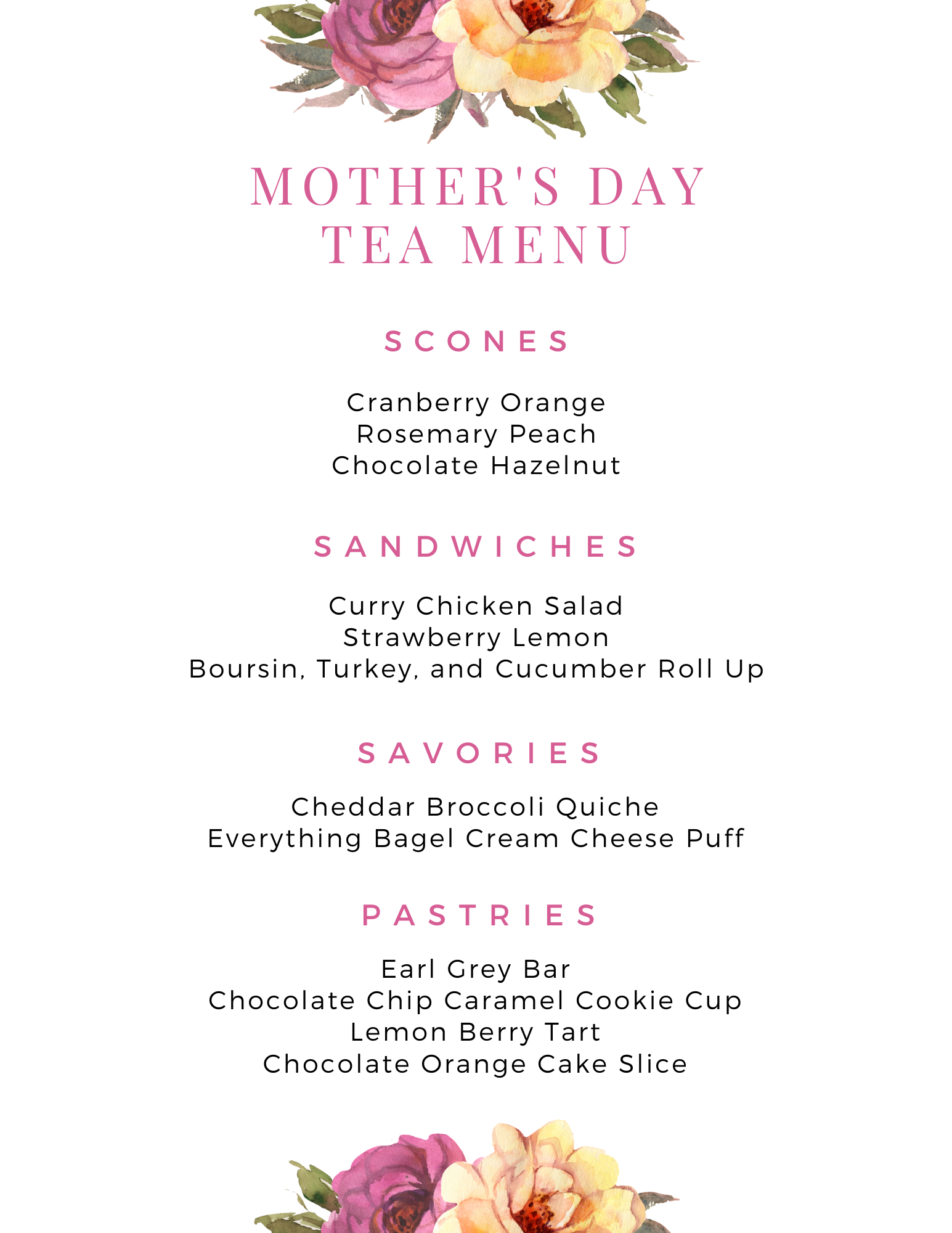Mothers Day Tea Party Menu Mother's Day Tea Party 2025 | The Lantern
