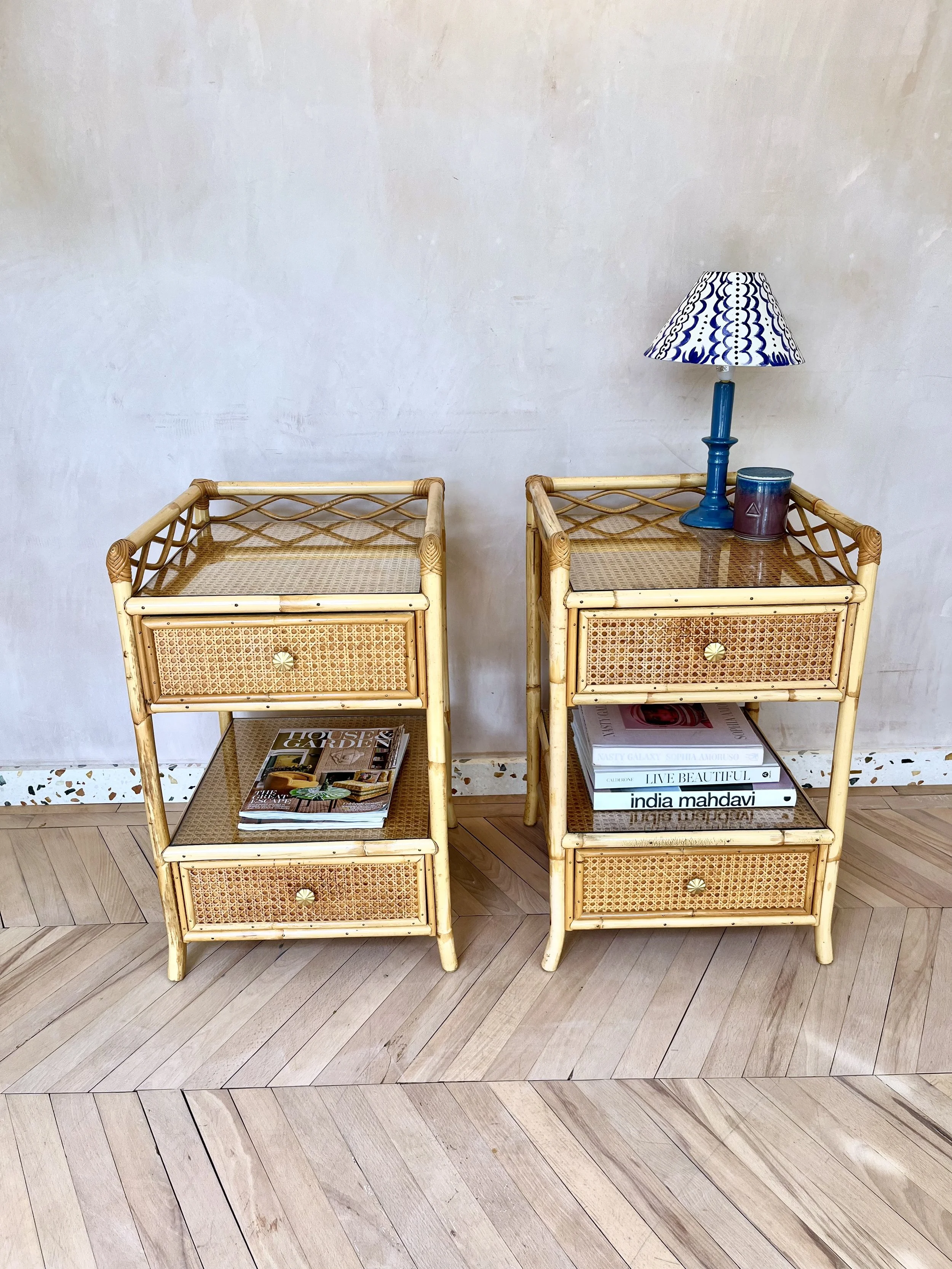 Annämh Living • Vintage Woven Cane & Rattan Pin Curl Detail, Three ...