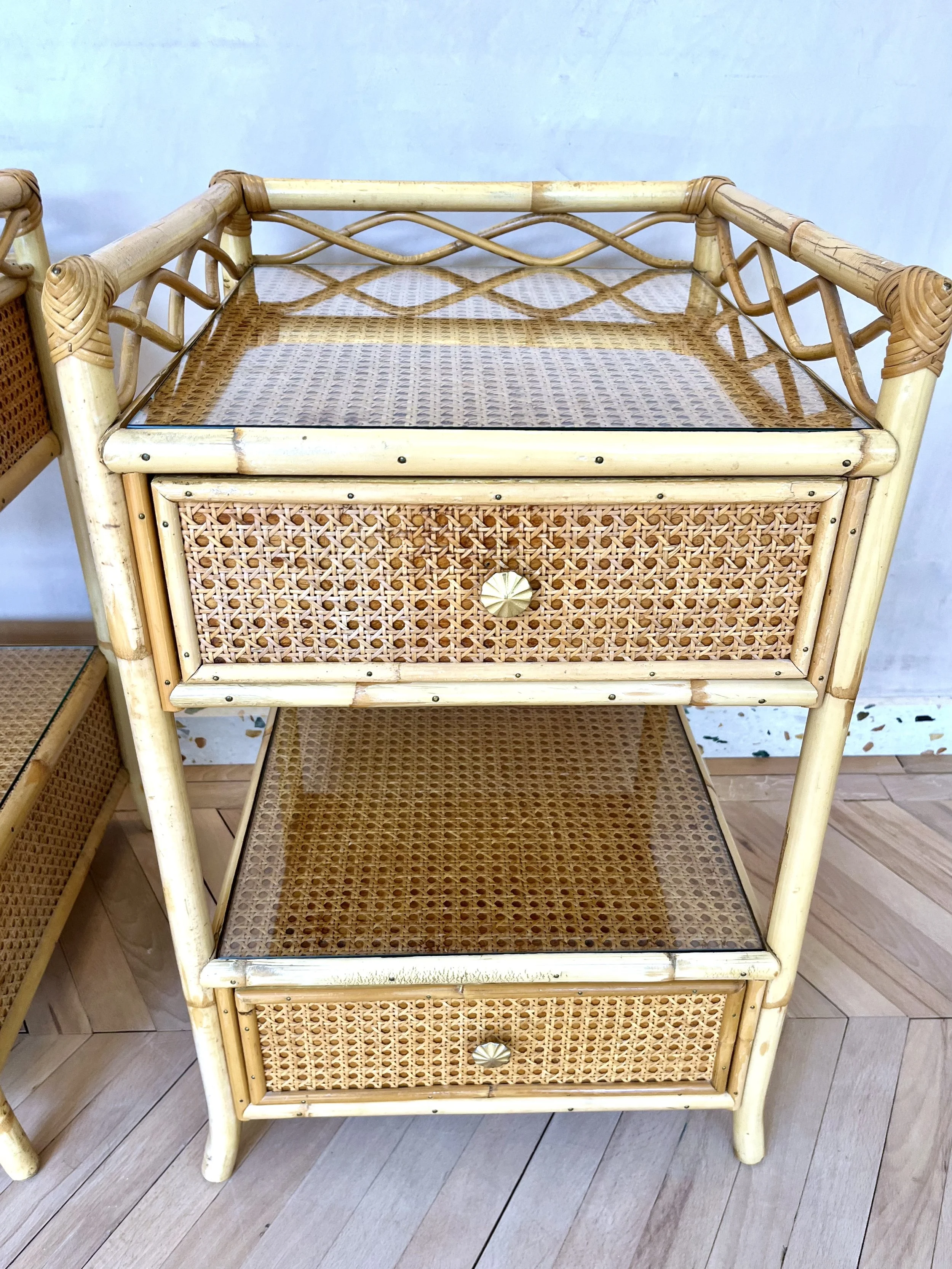 Annämh Living • Vintage Woven Cane & Rattan Pin Curl Detail, Three ...