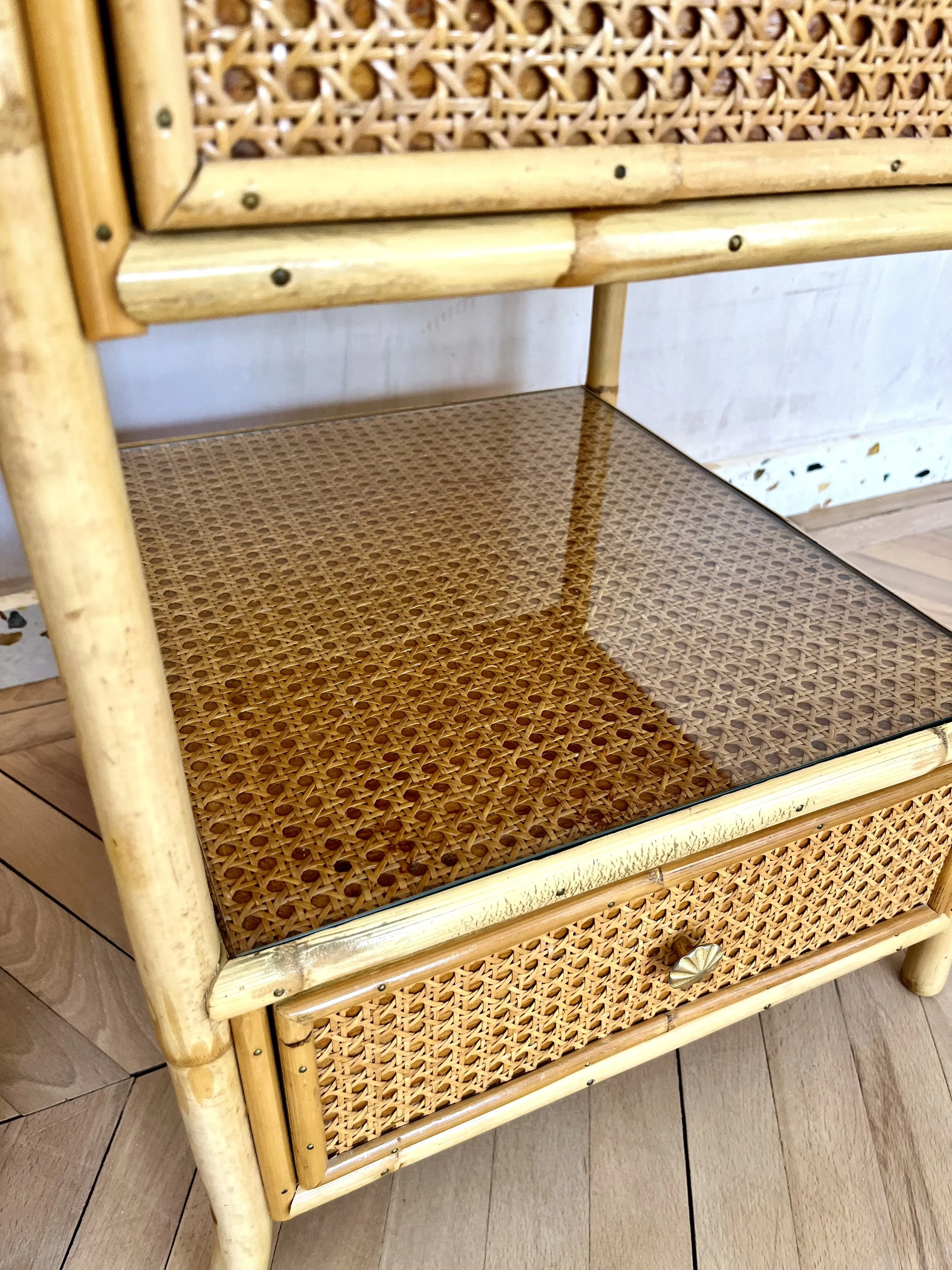 Annämh Living • Vintage Woven Cane & Rattan Pin Curl Detail, Three ...