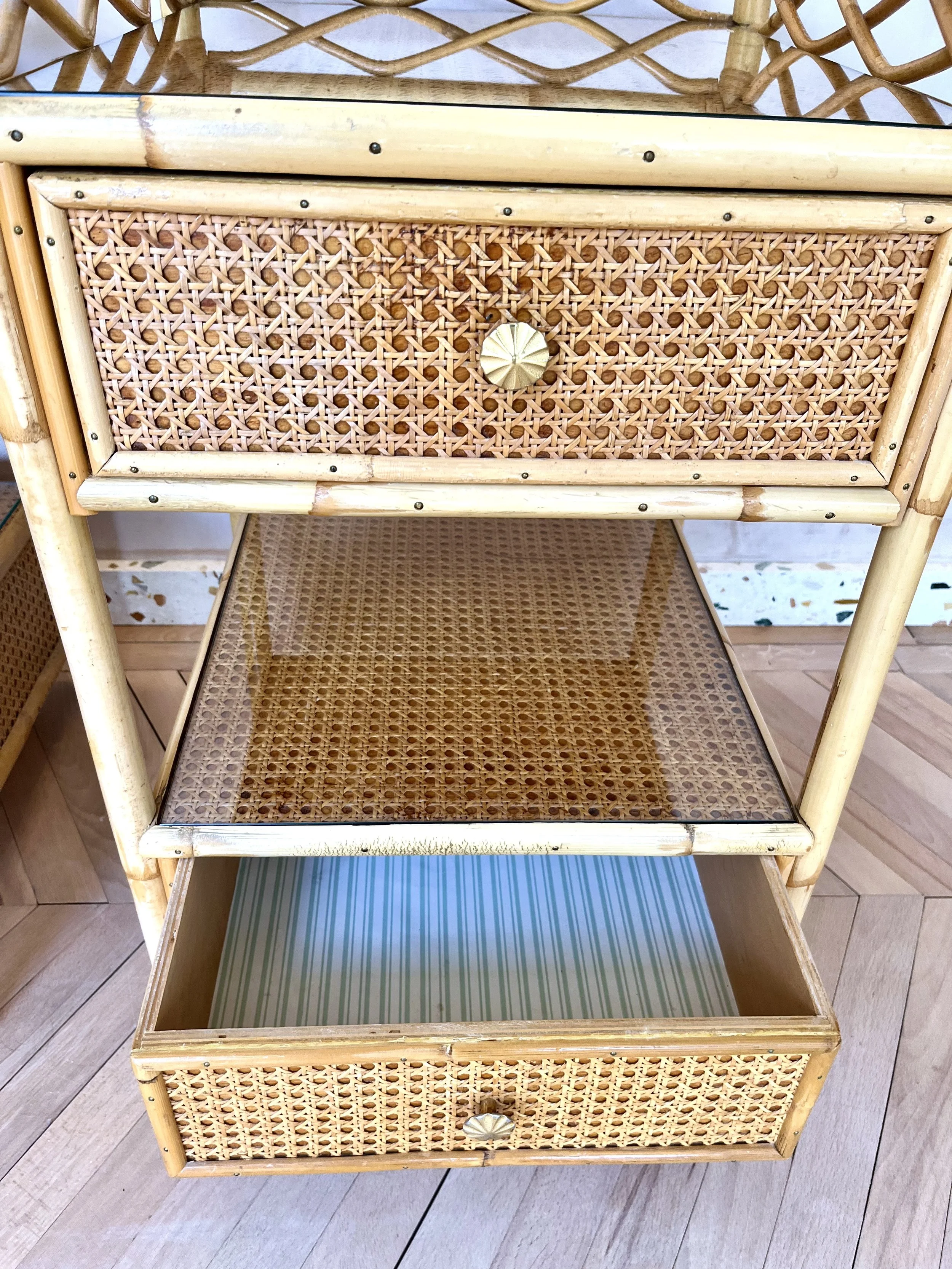 Annämh Living • Vintage Woven Cane & Rattan Pin Curl Detail, Three ...