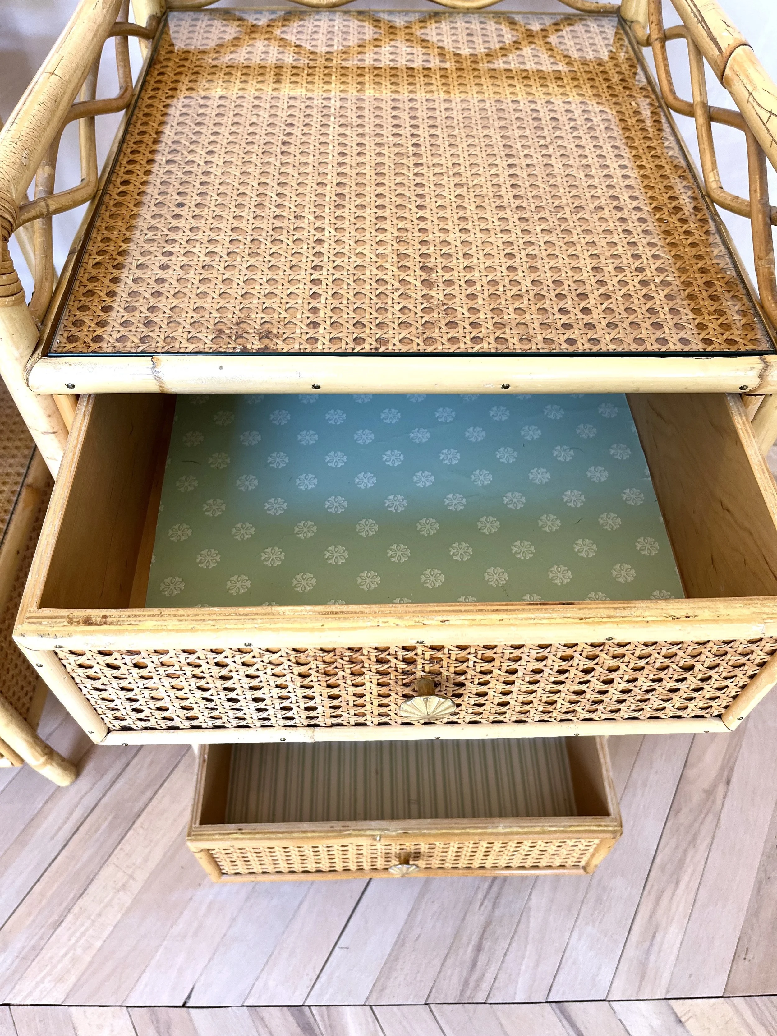 Annämh Living • Vintage Woven Cane & Rattan Pin Curl Detail, Three ...